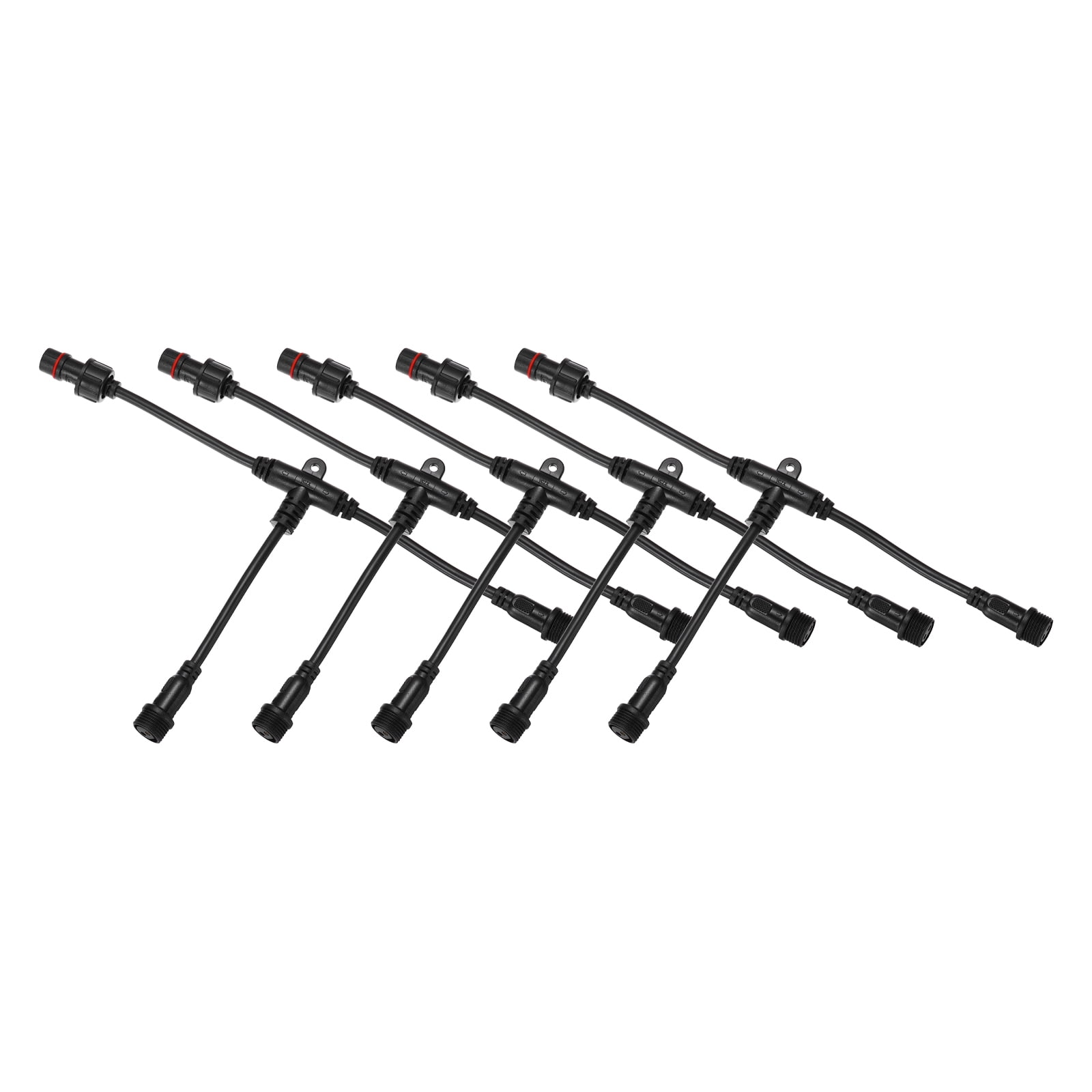 Uxcell 5 Pcs 4-Core 4 Pin T Splitter Connector, 15cm 20AWG IP65 Y Shape ...
