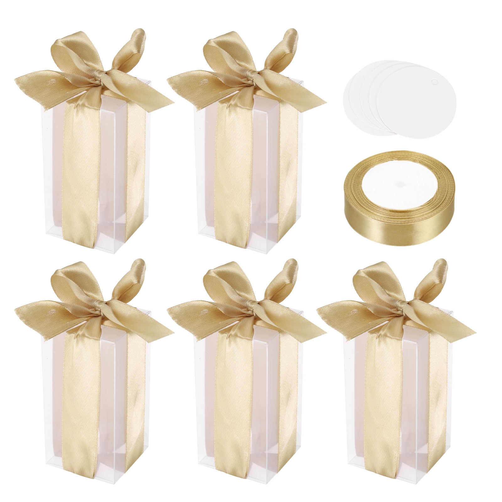 Uxcell 5 Pcs Clear Gift Boxes, 50x50x100mm Clear Boxes for Favors with ...