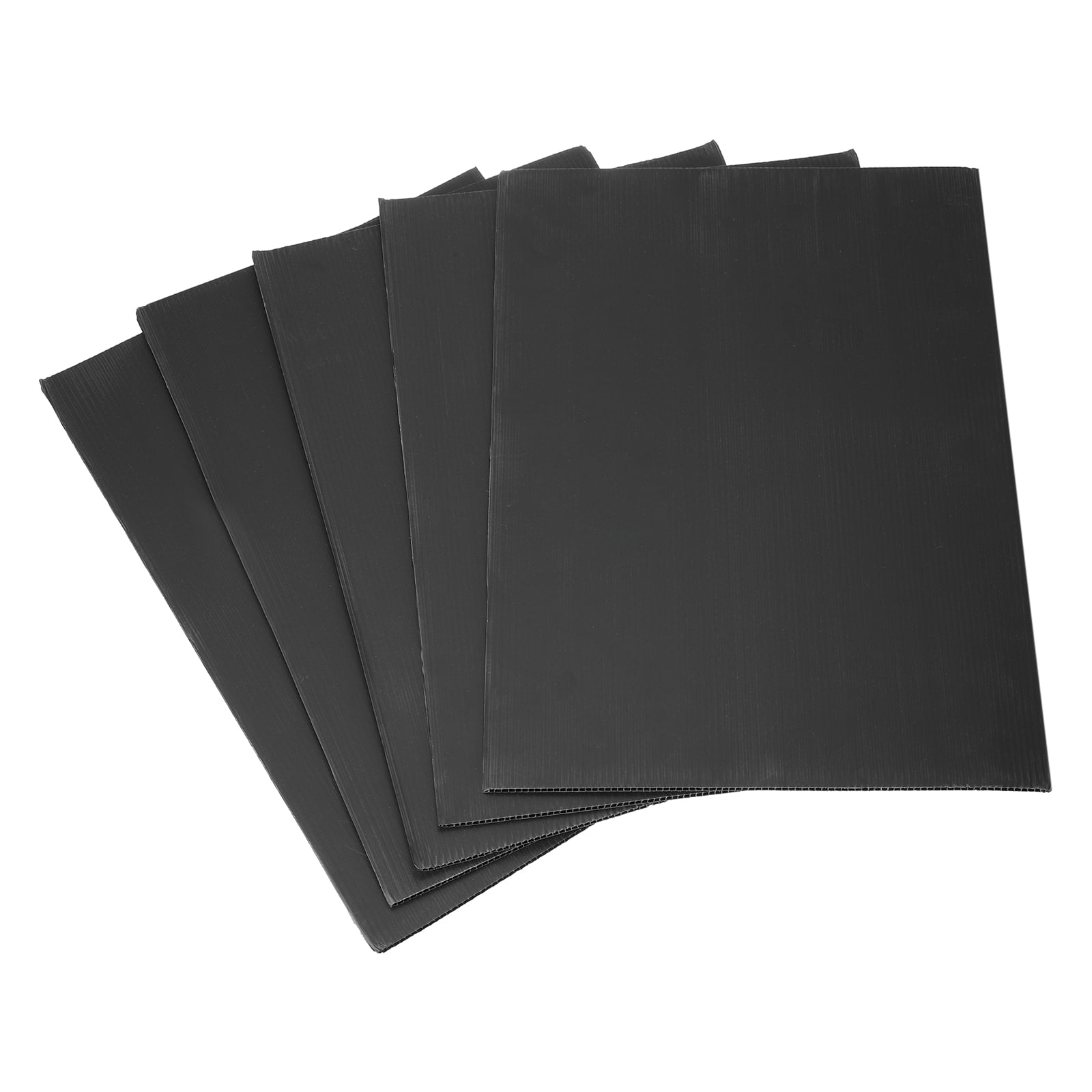 Uxcell 5 Pcs Corrugated Plastic Sheet, 4mm Black Corrugated Plastic ...