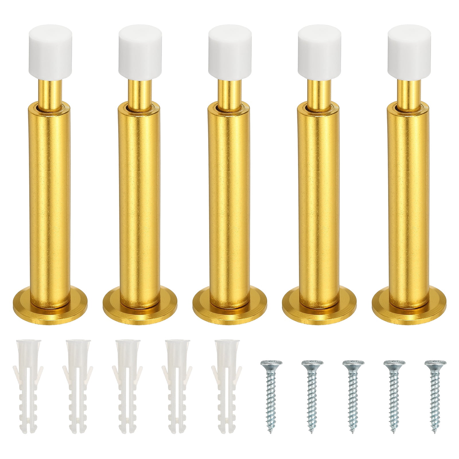 Uxcell 5 Pcs Doorstops, Aluminum Door Stop Metal Wall Protector ...
