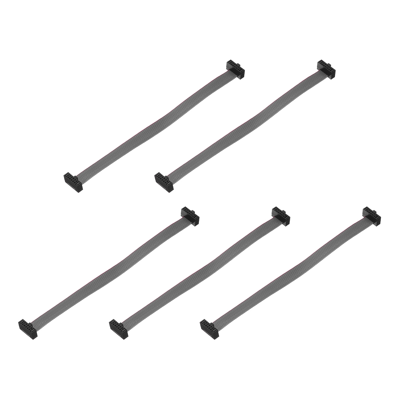 Uxcell 5 Pcs Flat Ribbon Cable, 1.27mm Pitch 6mm Width 10cm Long 10 Pin ...