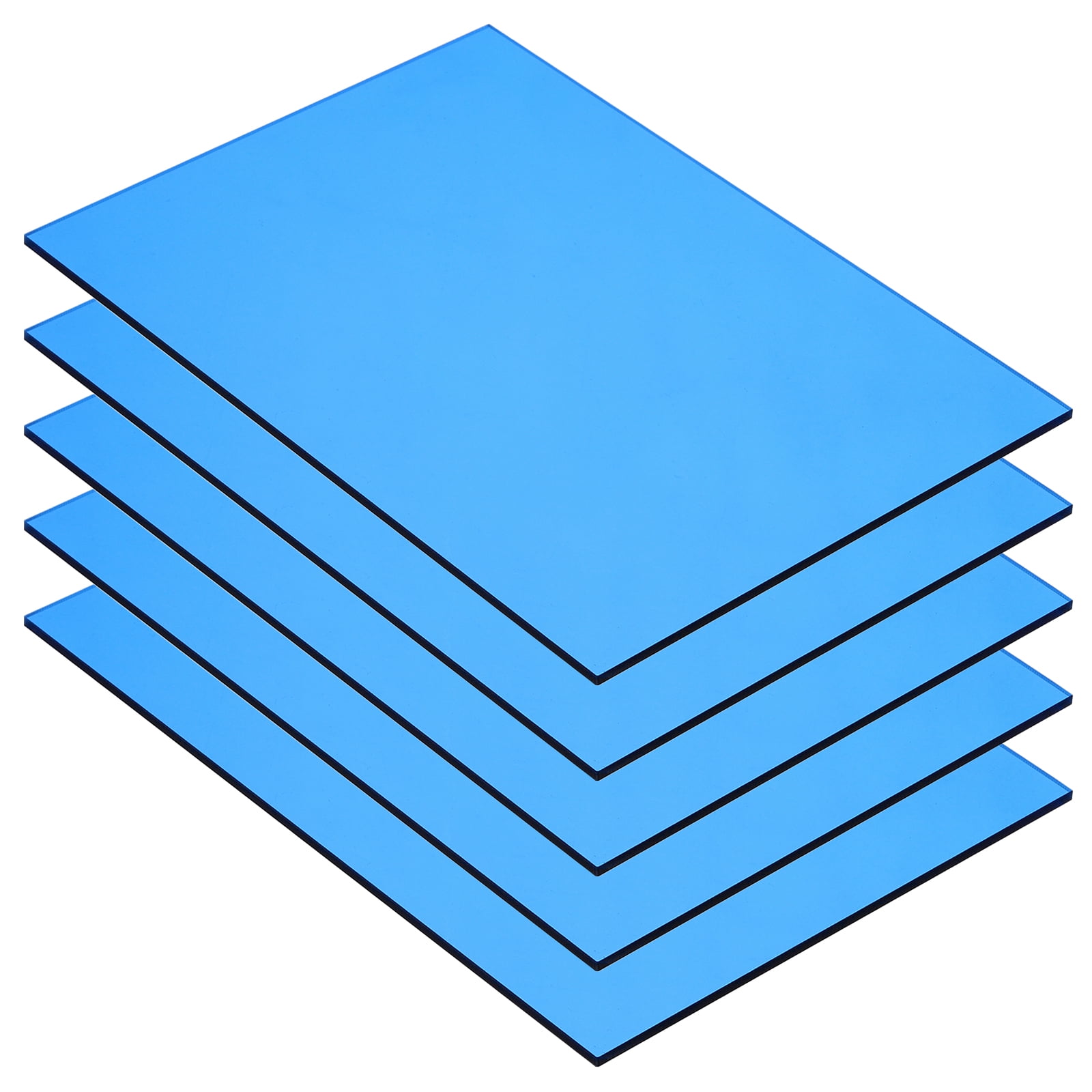 Uxcell 5 Pcs PMMA Acrylic Sheets Colored Transparent 7 x 5Inch Blue ...