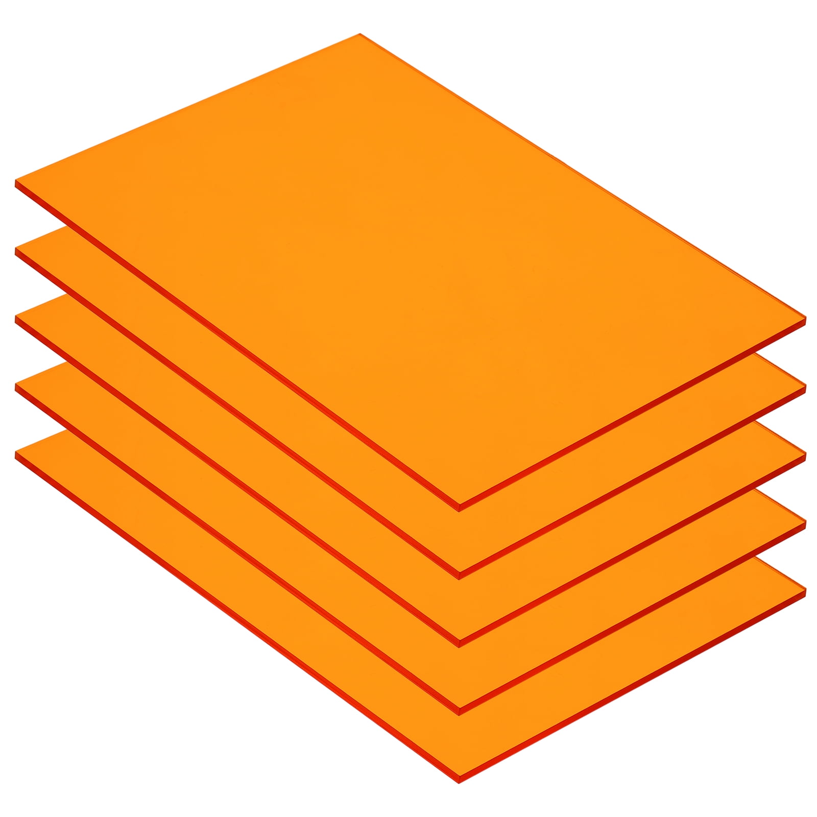 Uxcell 5 Pcs PMMA Acrylic Sheets Colored Transparent 7 x 5Inch Orange ...