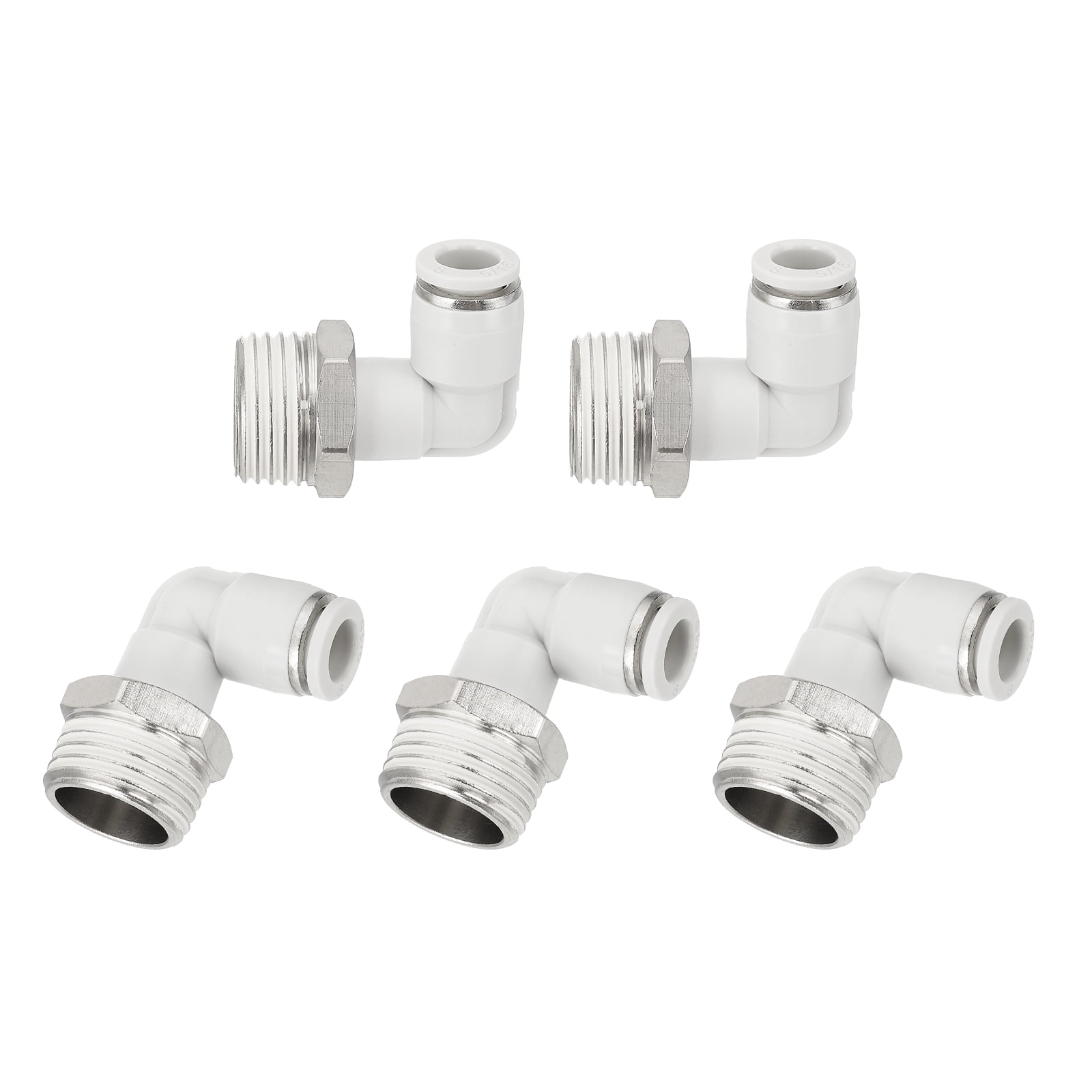 Uxcell 5 Pcs Push to Connect Fittings Male Elbow 5/16 Inch Tube OD x 1/ ...
