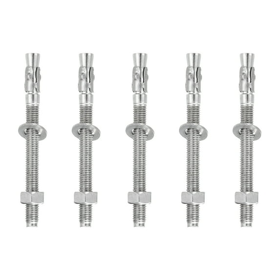 Uxcell 5 Pcs Wedge Anchors, 1/2" x 5-1/2" Stainless Steel Concrete ...