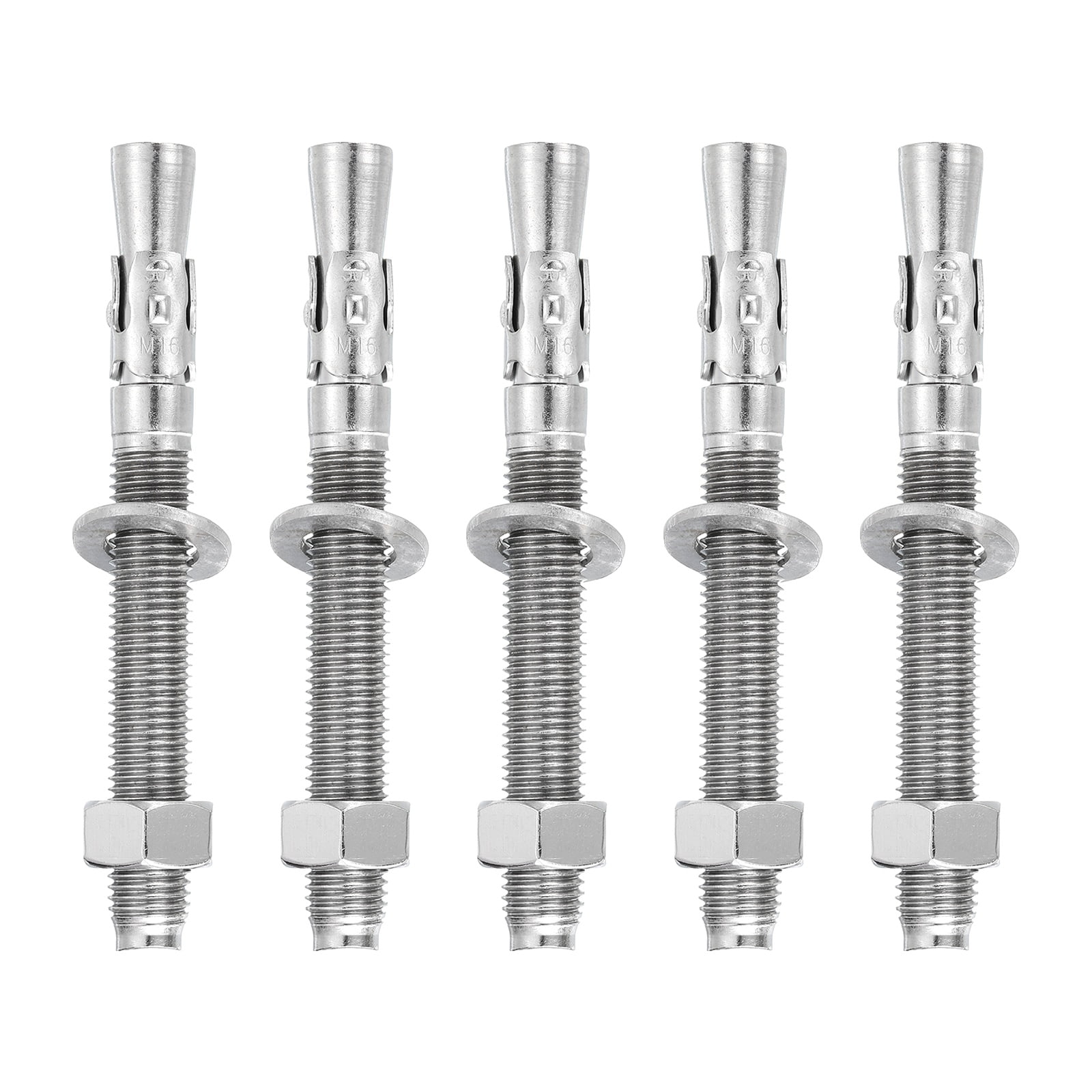 Uxcell 5 Pcs Wedge Anchors, 5/8" x 6" Stainless Steel Concrete Anchors ...