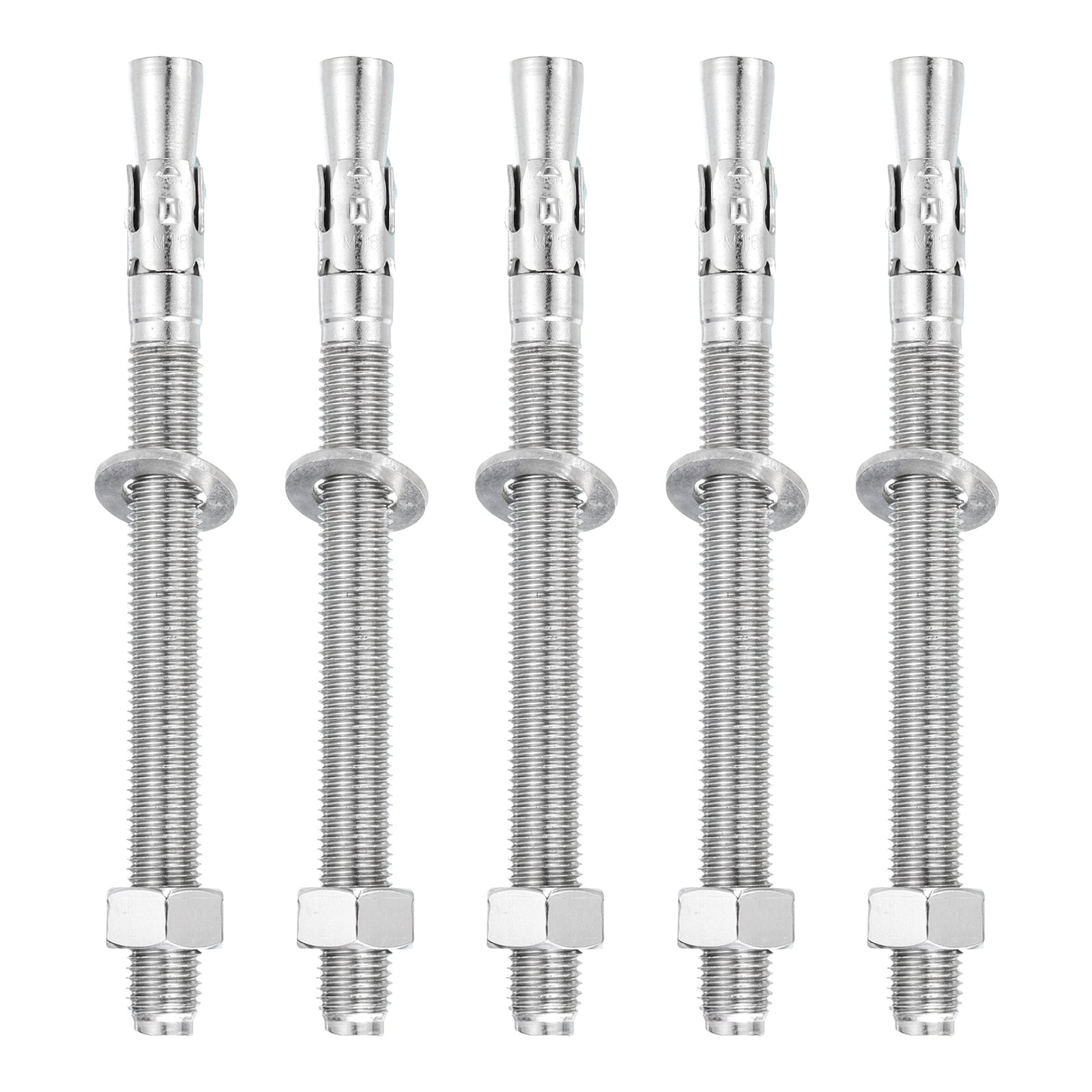 Uxcell 5 Pcs Wedge Anchors, 5/8" x 8" Stainless Steel Concrete Anchors ...