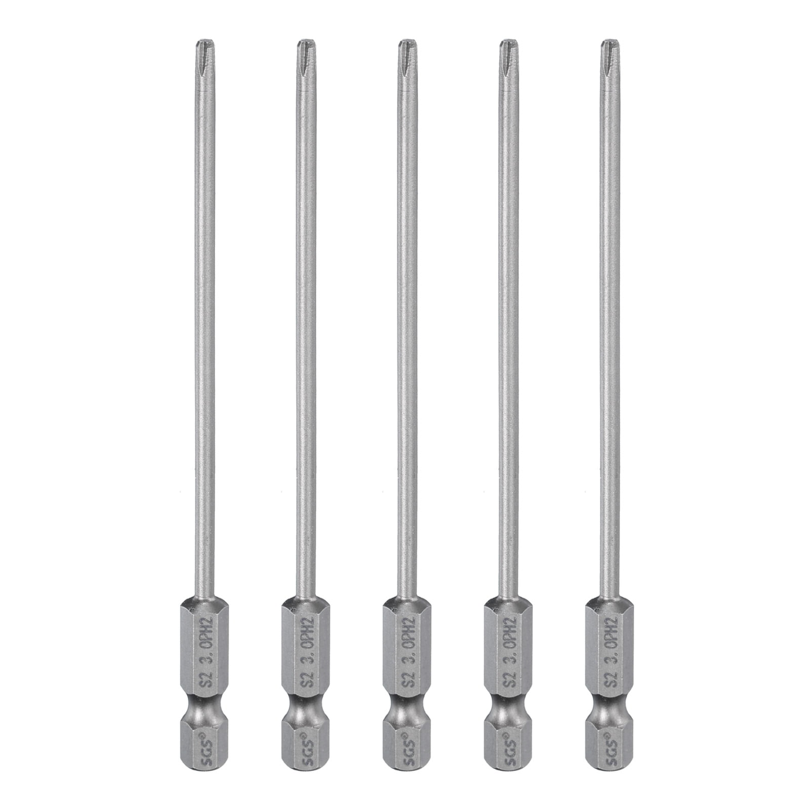 Uxcell 5 Pieces PH2 Phillips Screwdriver Bit 1/4" Shank 110mm Long ...