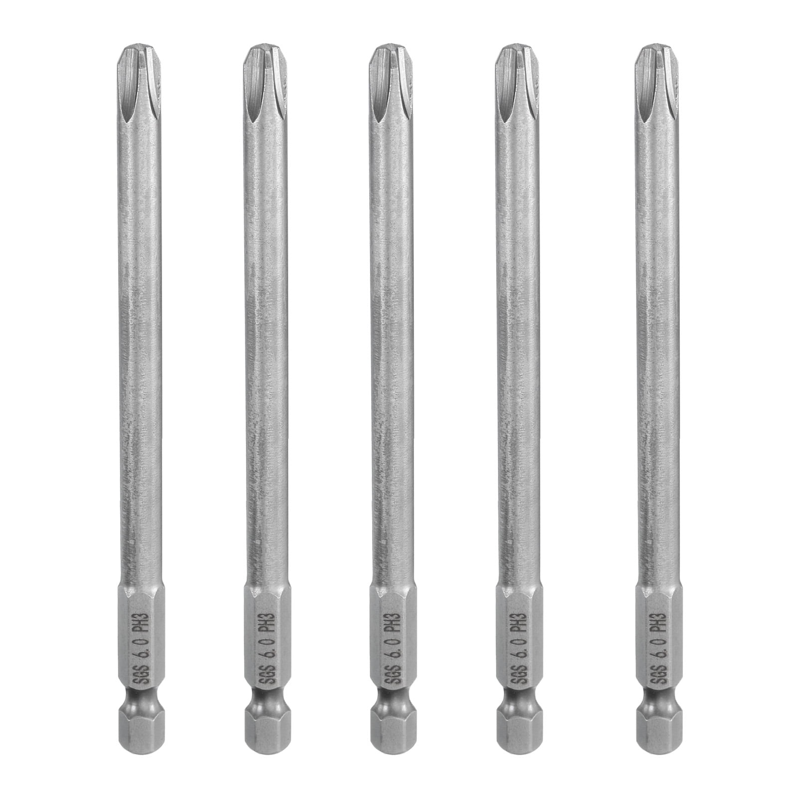 Uxcell 5 Pieces PH3 Phillips Screwdriver Bit 1/4" Shank 110mm Long ...