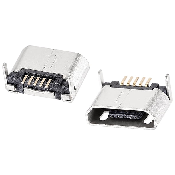 Uxcell 5-Pin DIP 180 Degree Female Micro PCB USB Jack 20 Count ...