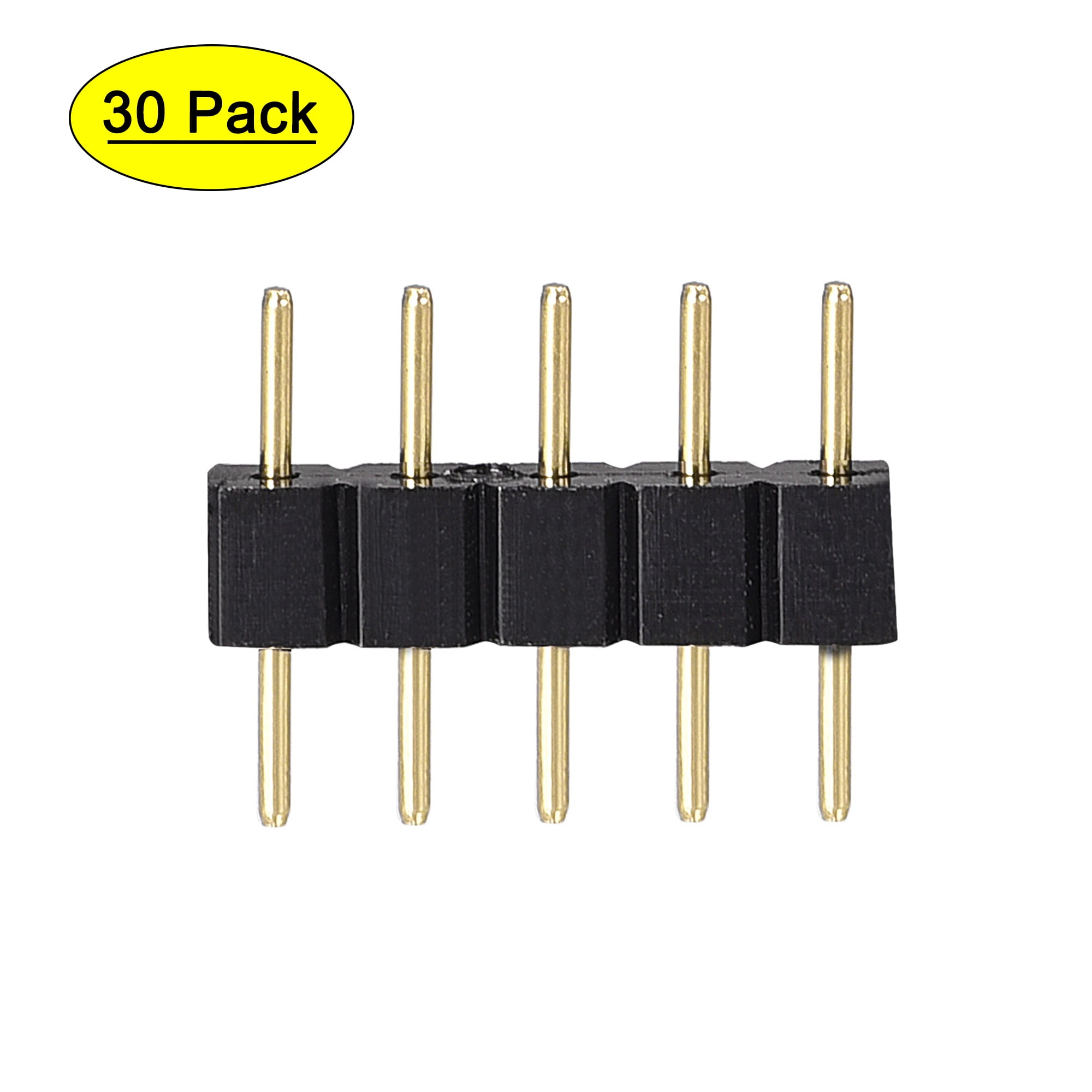Uxcell 5 Pin Male to Male Plug 5050 RGB Strip Light Connector Black ...