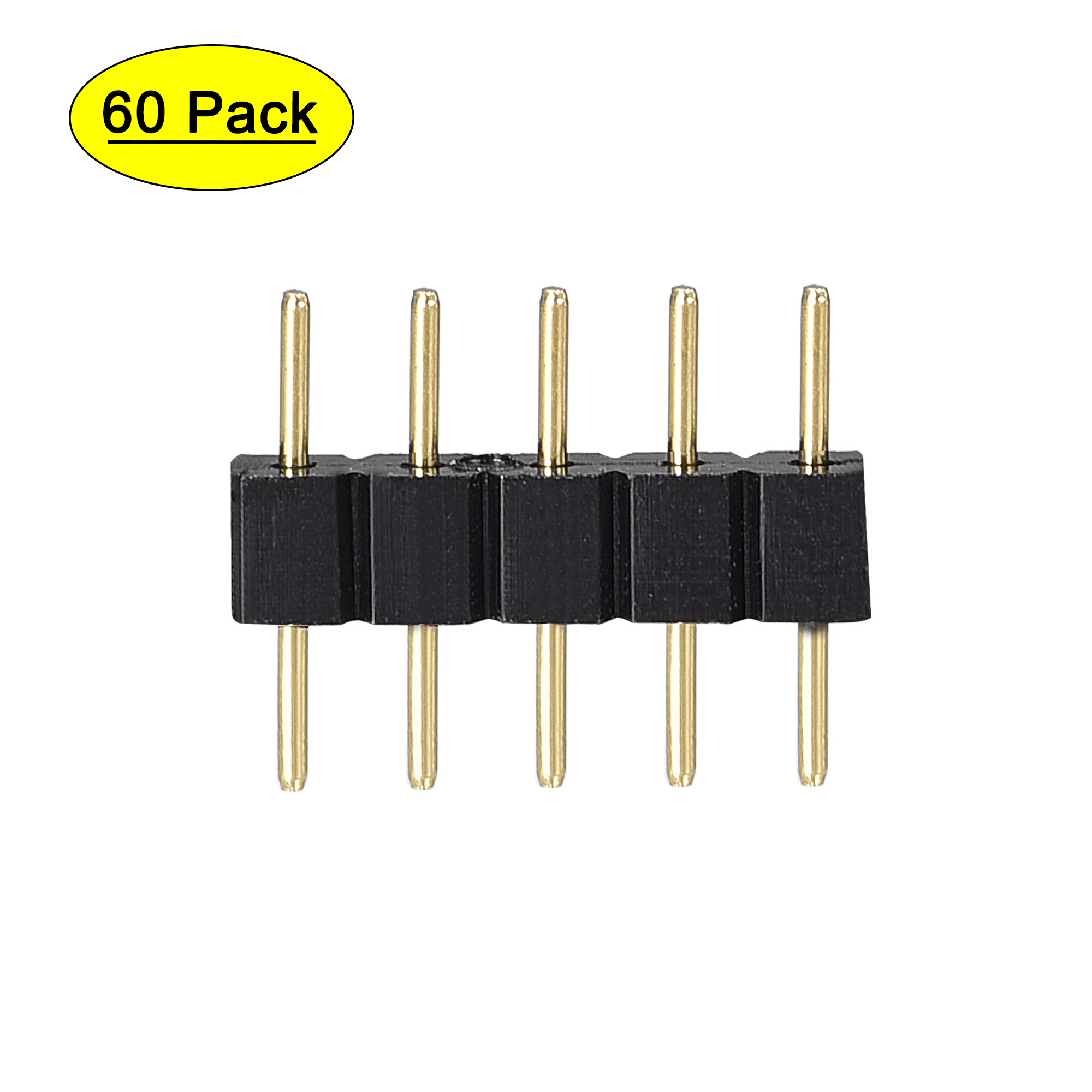 Uxcell 5 Pin Male to Male Plug 5050 RGB Strip Light Connector Black ...