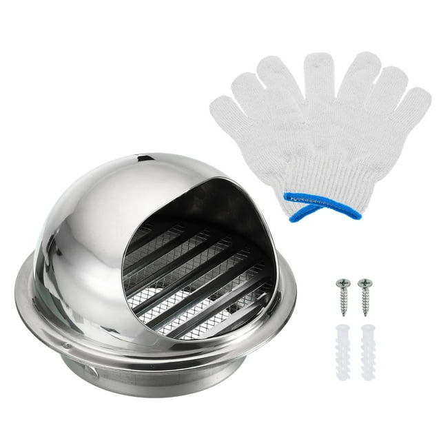 Uxcell 5" Round Soffit Air Vents, Stainless Steel Louver Grille Vent ...