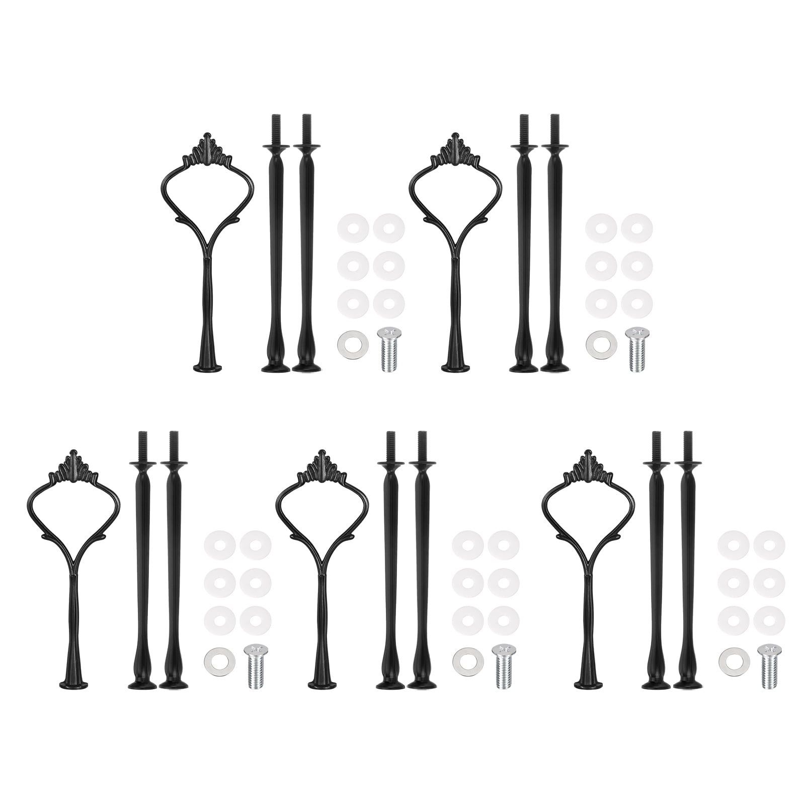 Uxcell 5 Set Cake Tray Stand Handle Plate Hardware Fitting, 3-Tiers ...