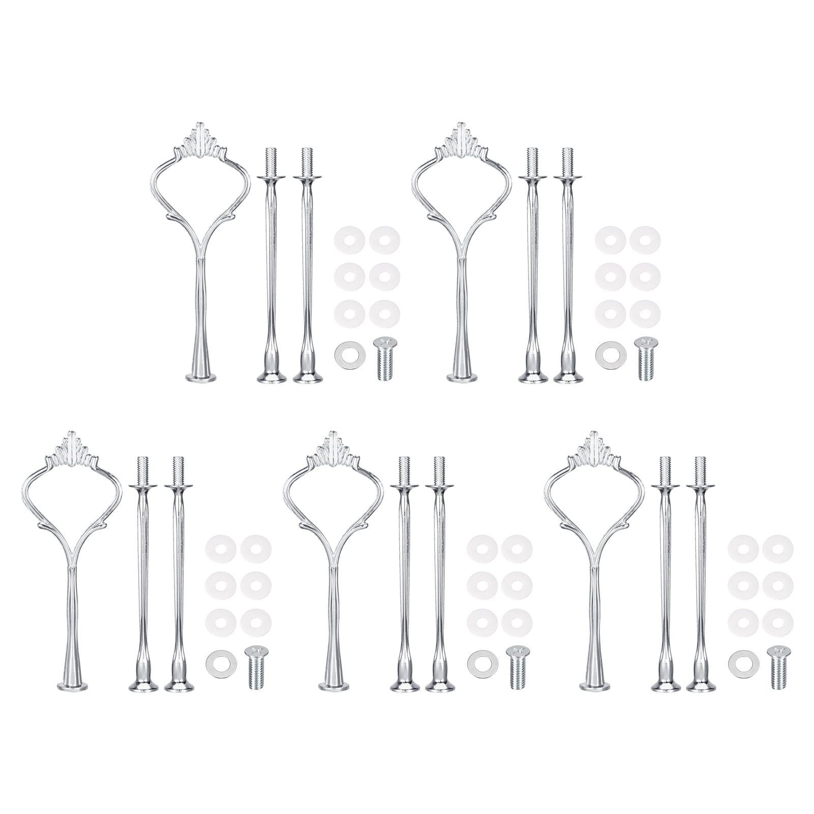 Uxcell 5 Set Cake Tray Stand Handle Plate Hardware Fitting, 3-Tiers ...