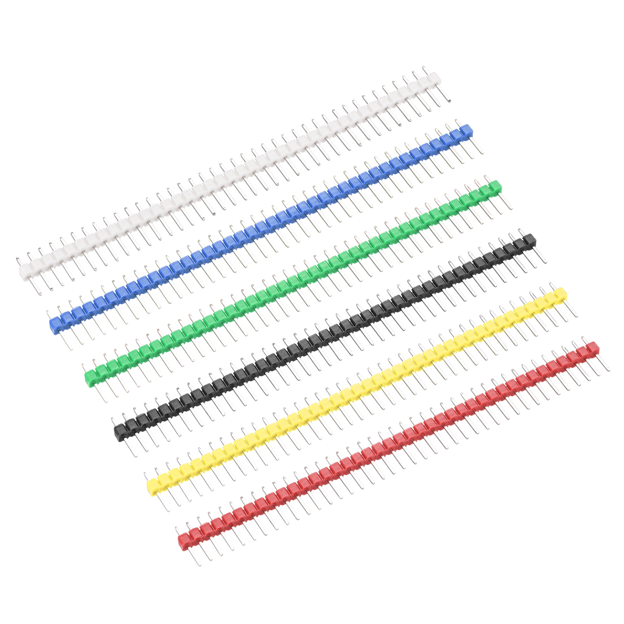 Uxcell 5 Set Male Pin Header,40 Pin 2.54mm Straight Single Row ...