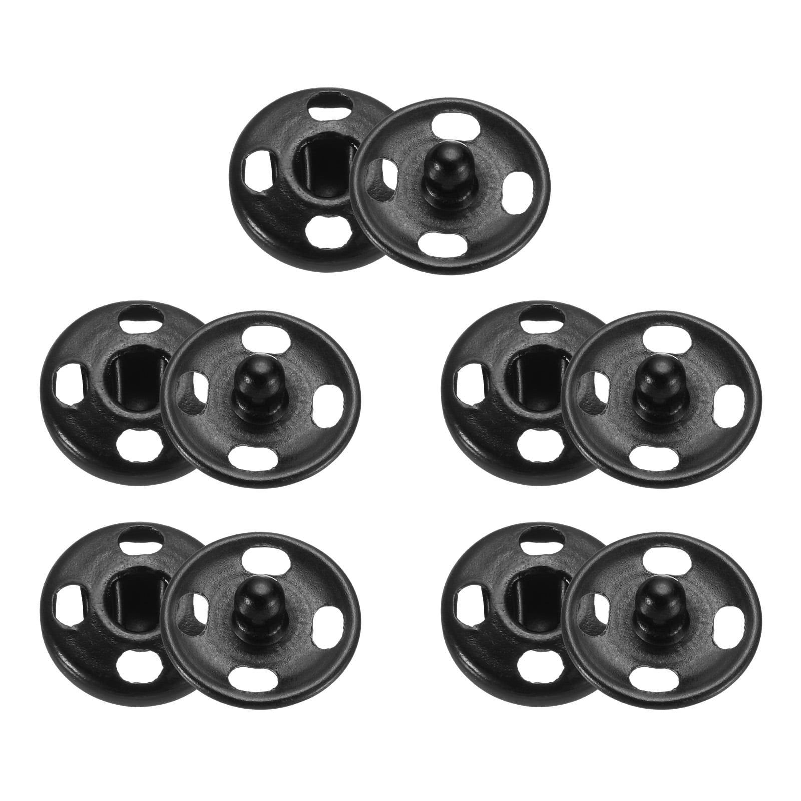 Uxcell 5 Set Sew-on Snap Buttons 10mm Metal Snap Fastener Buttons, Matt ...