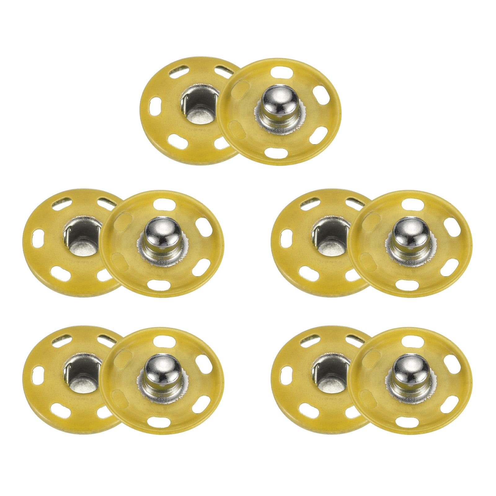 Uxcell 5 Set Sew-on Snap Buttons 19mm Metal Snap Fastener Buttons ...