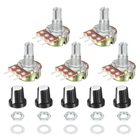 Uxcell 5 Set WH148 100K Potentiometer Kit, Ohm Variable Resistor Linear ...