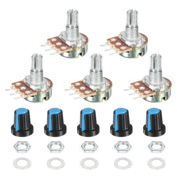 Uxcell 5 Set WH148 500K Potentiometer Kit, Ohm Variable Resistor Linear ...