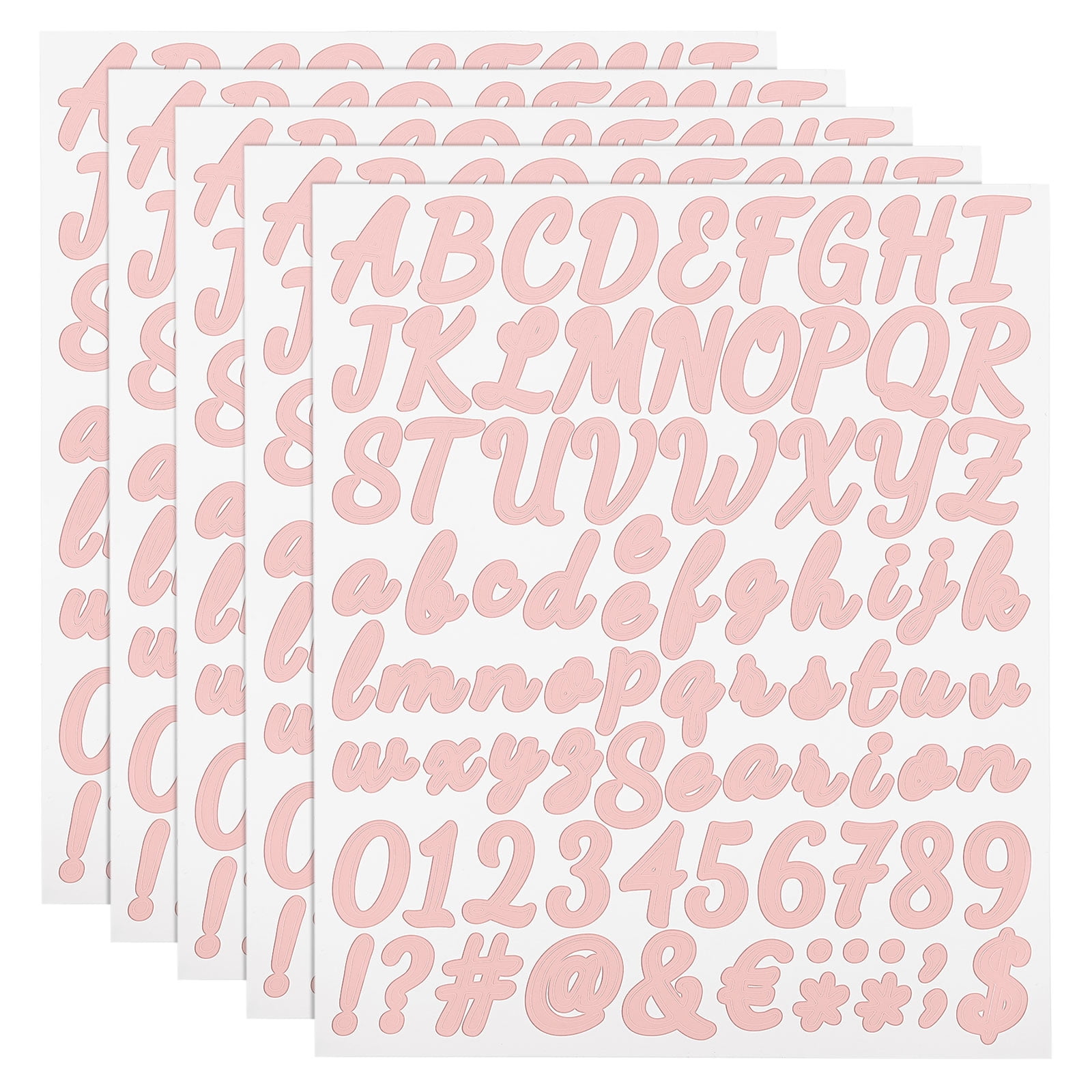Uxcell 5 Sheet 420 Pcs Self Adhesive Vinyl Letter Number Stickers Kit ...