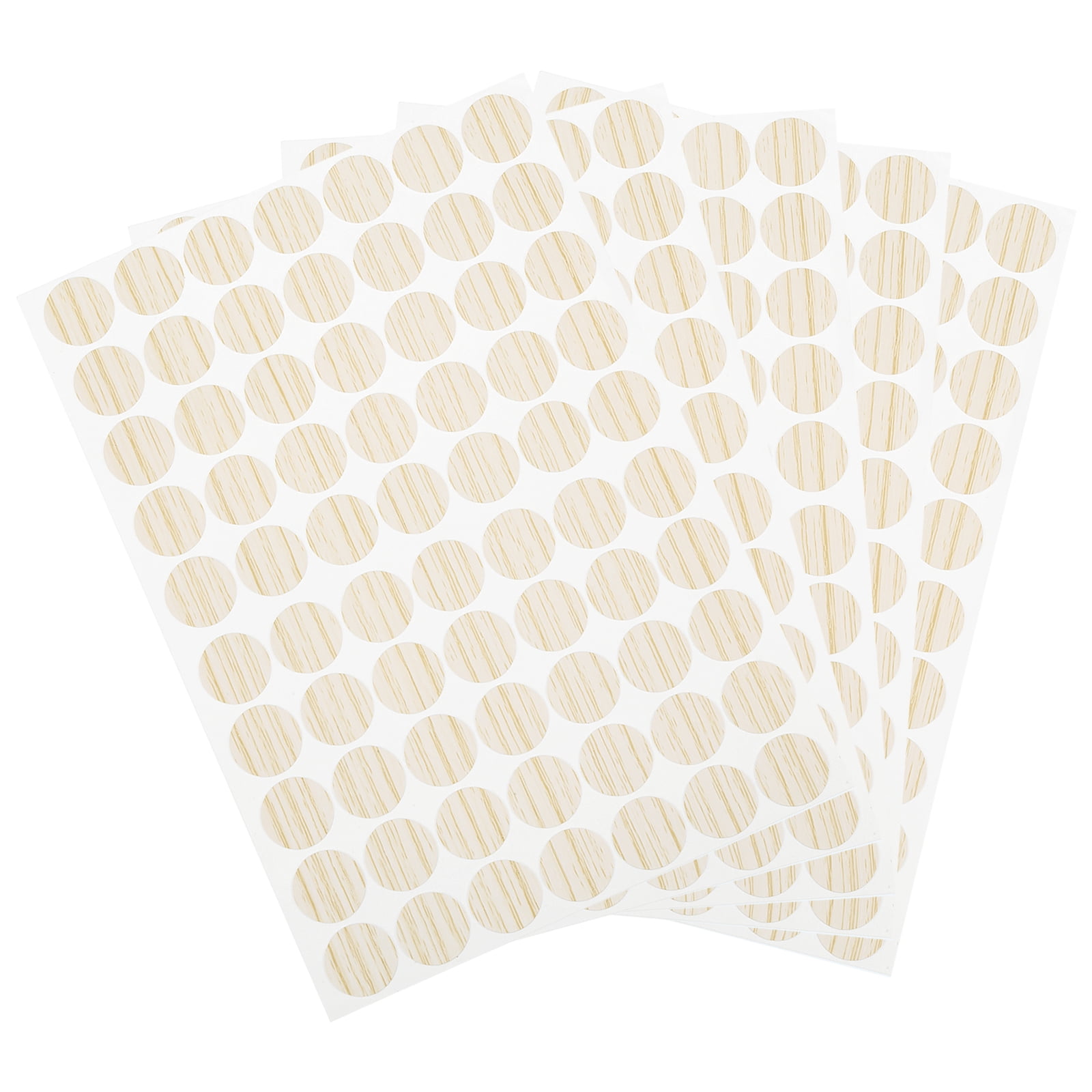 Uxcell 5 Sheets/350Pcs Screw Hole Stickers, 18mm Light Khaki Self ...