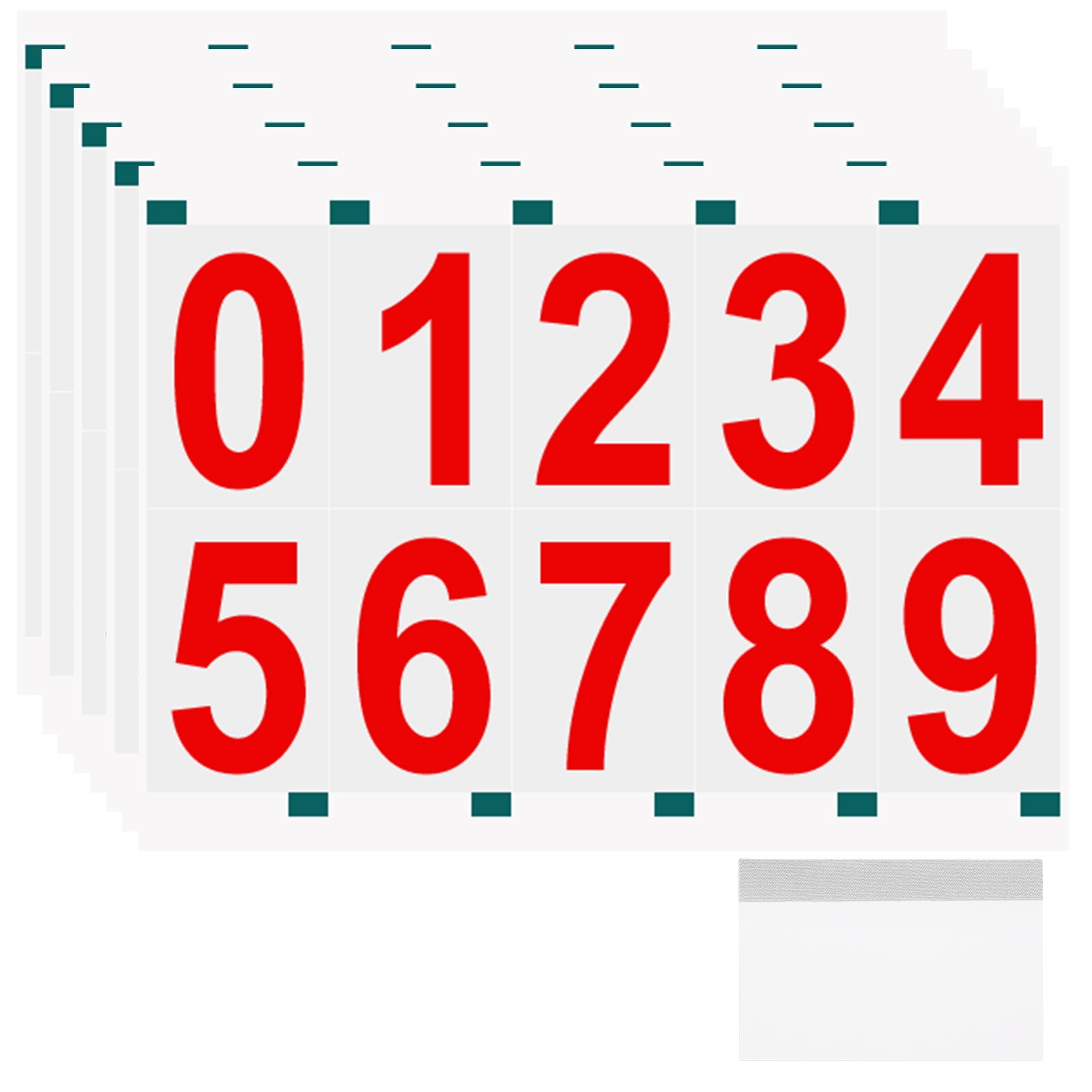 Uxcell 5 Sheets/50 Pack Reflective Mailbox Numbers for Outside, 4 Inch ...