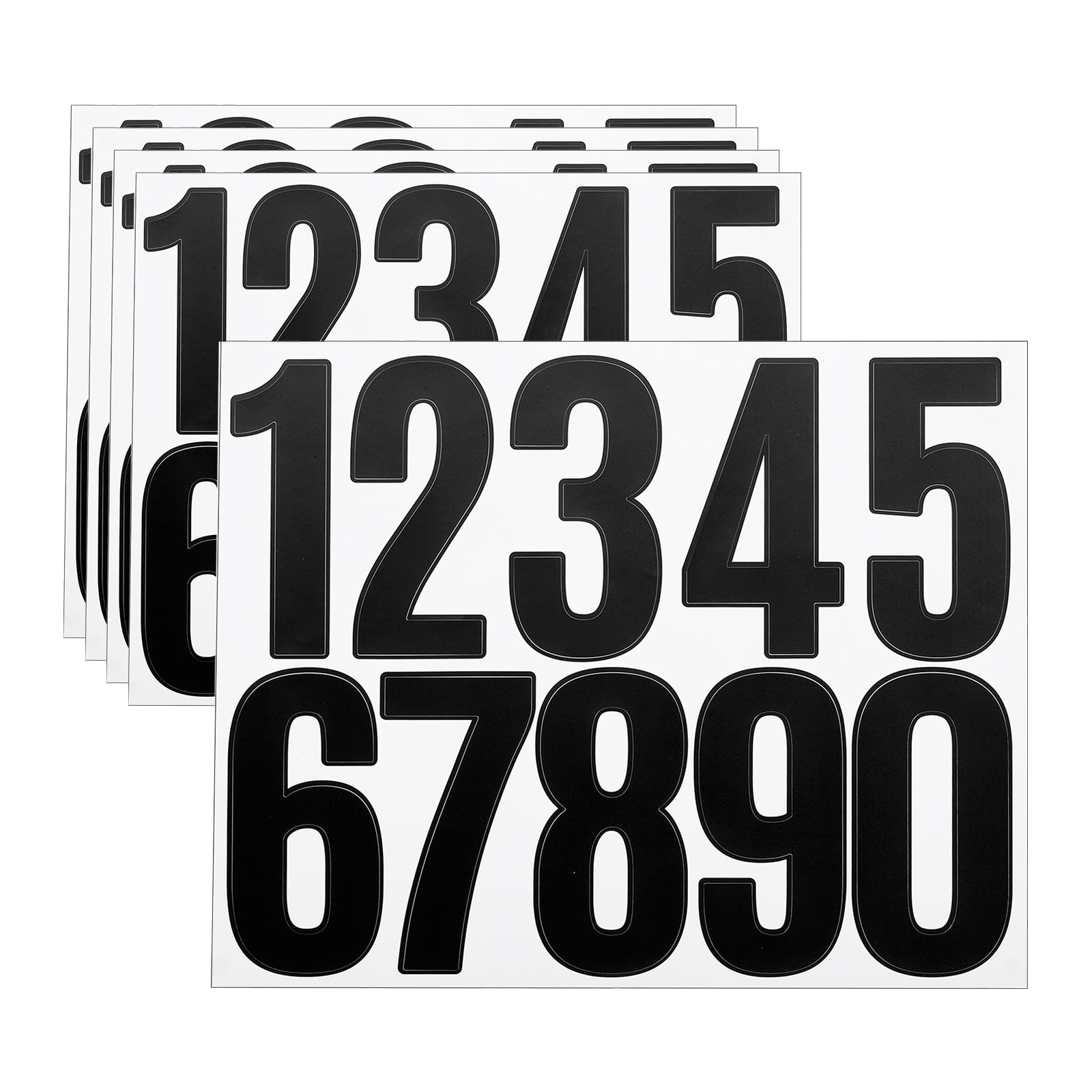 Uxcell 5 Sheets Vinyl House Numbers 3 Inch Self-Adhesive Number ...