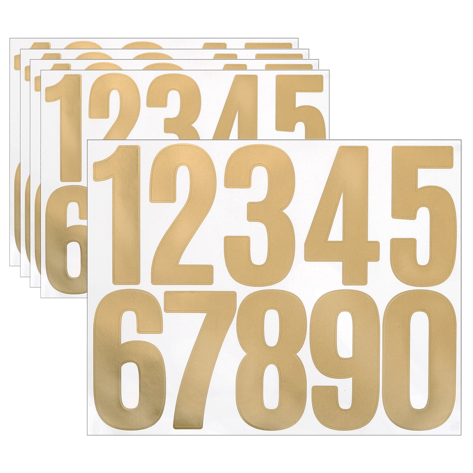 Uxcell 5 Sheets Vinyl House Numbers 3 Inch Self-Adhesive Number ...