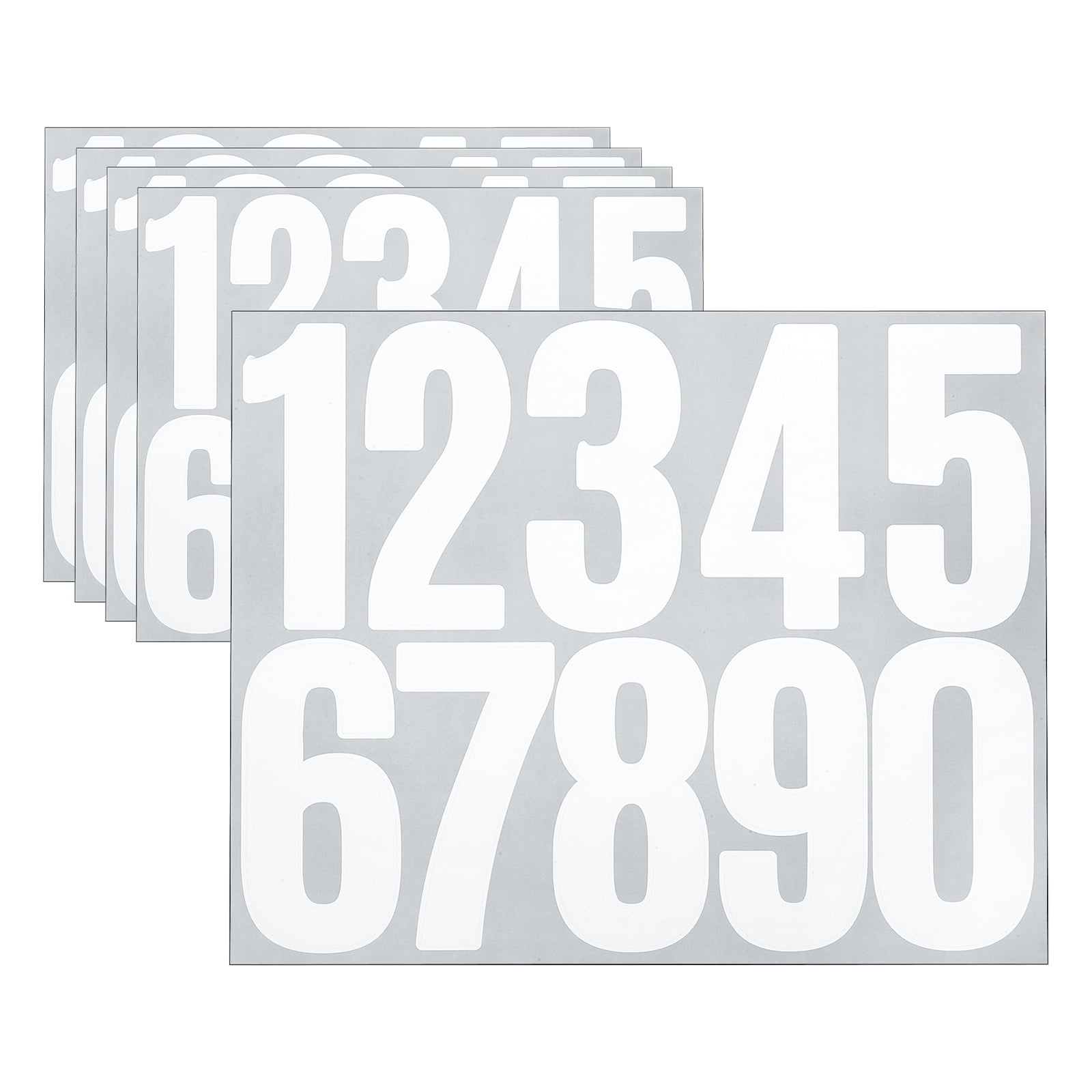 Uxcell 5 Sheets Vinyl House Numbers 3 Inch Self-Adhesive Number ...