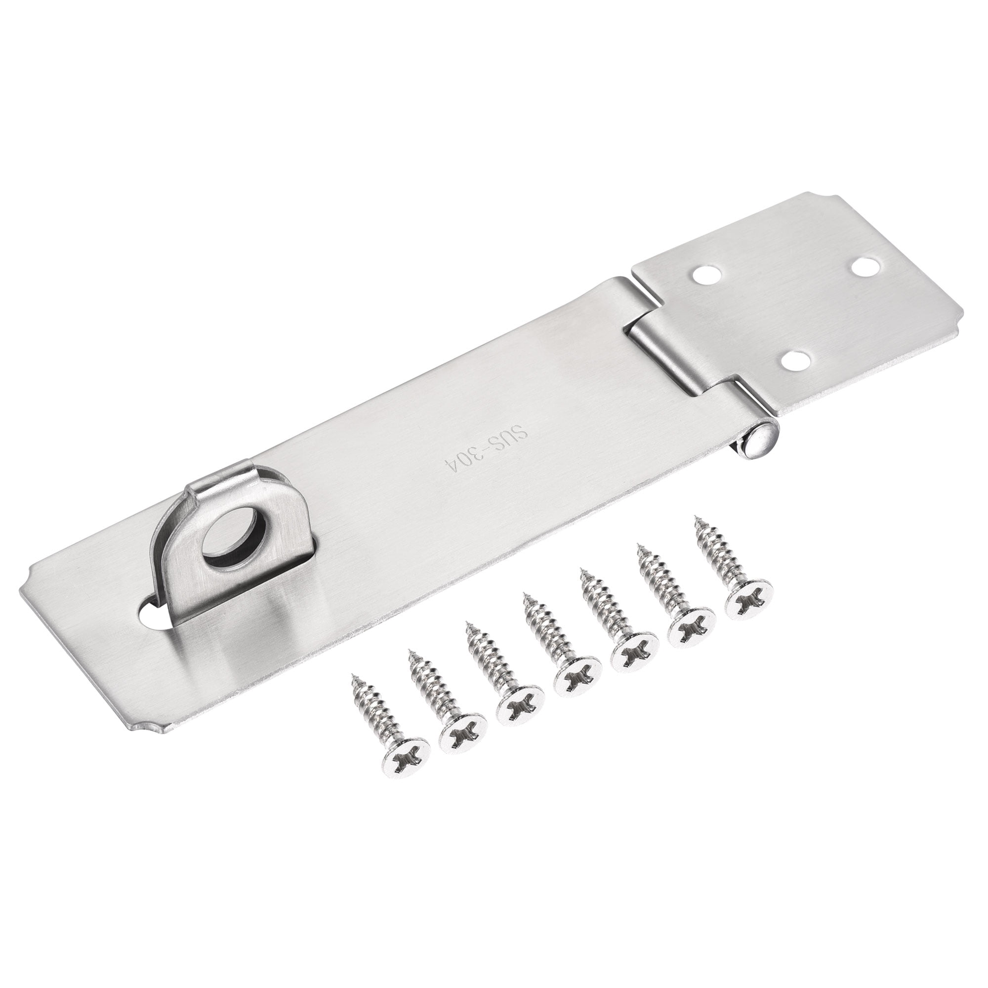 Uxcell 5'' Stainless Steel Thick Door Latch Hasp Lock Padlock with ...