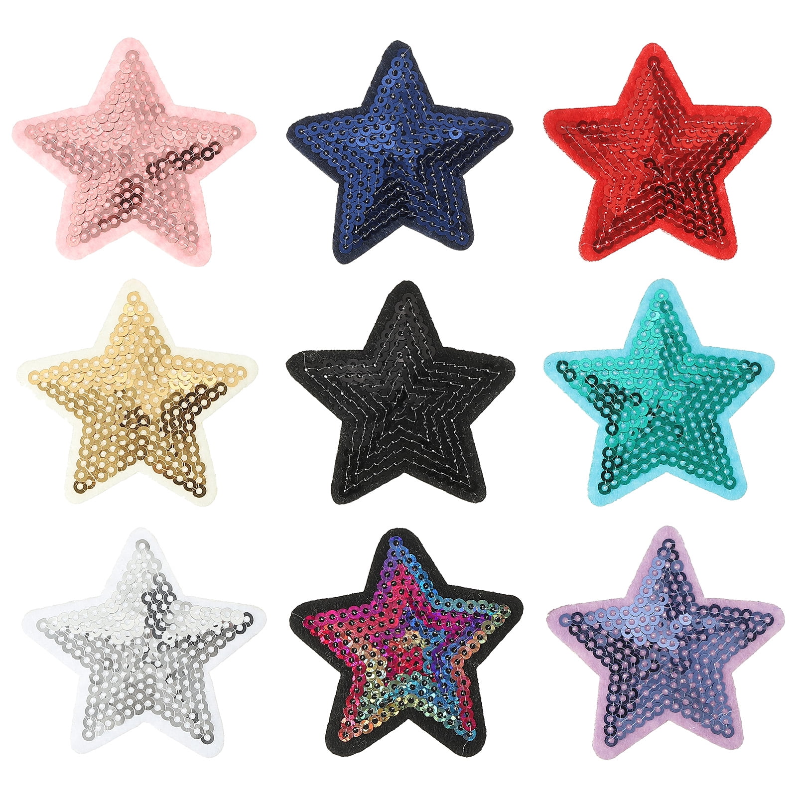 Uxcell 5 Star Sew Embroidered Patches, Elbow Knee Velvet Patches Kit ...