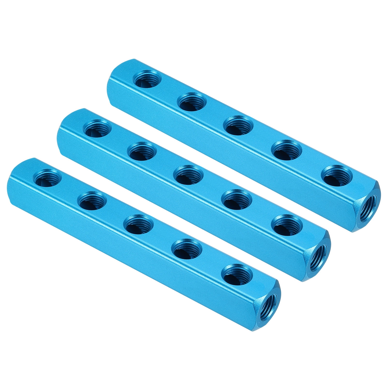 Uxcell 5 Way 8 Port Air Manifold, 3 Pack G1/4 Inch" Air Hose Inline ...