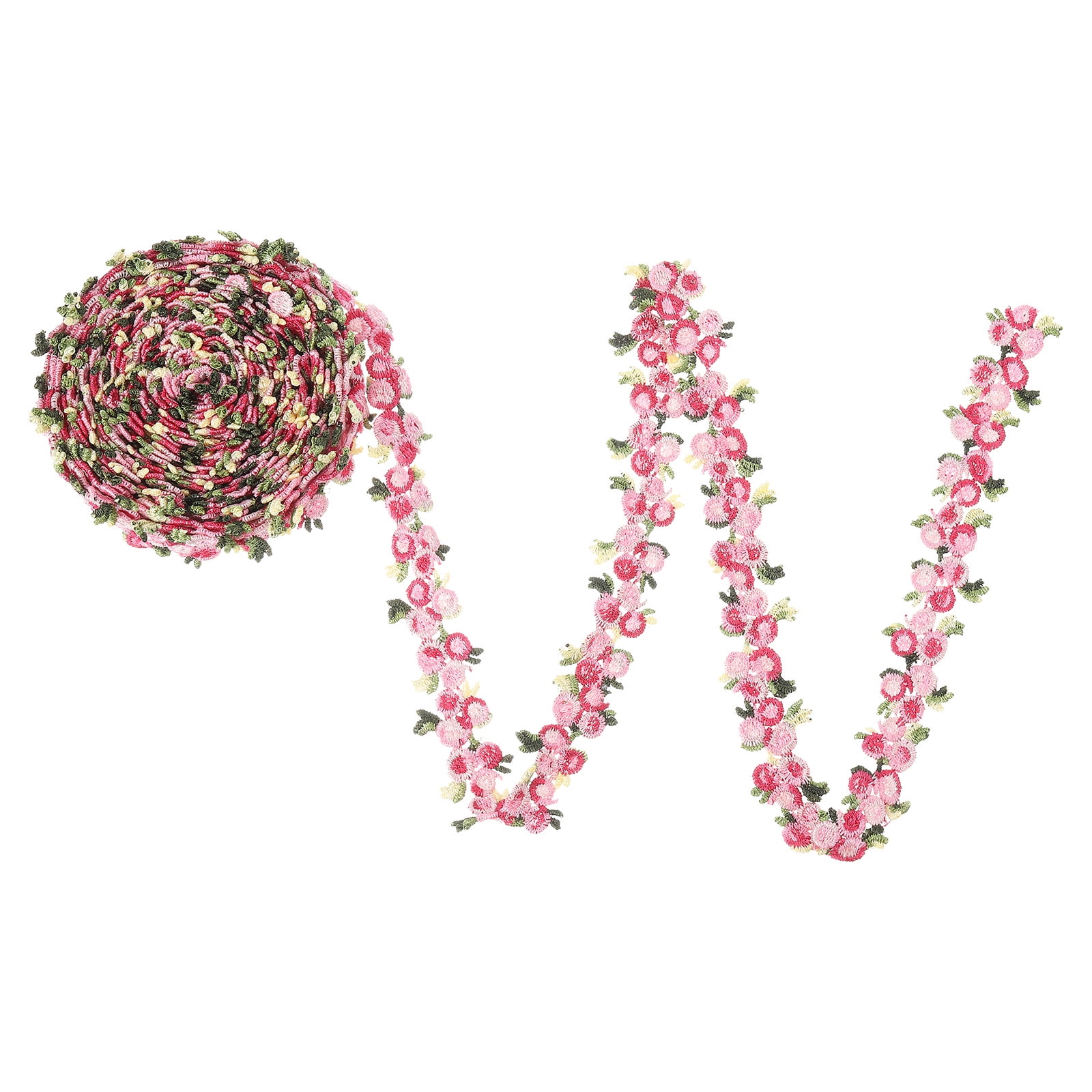 Uxcell 5 Yards Flower Trim Ribbon, Floral Lace Ribbon Decorating ...