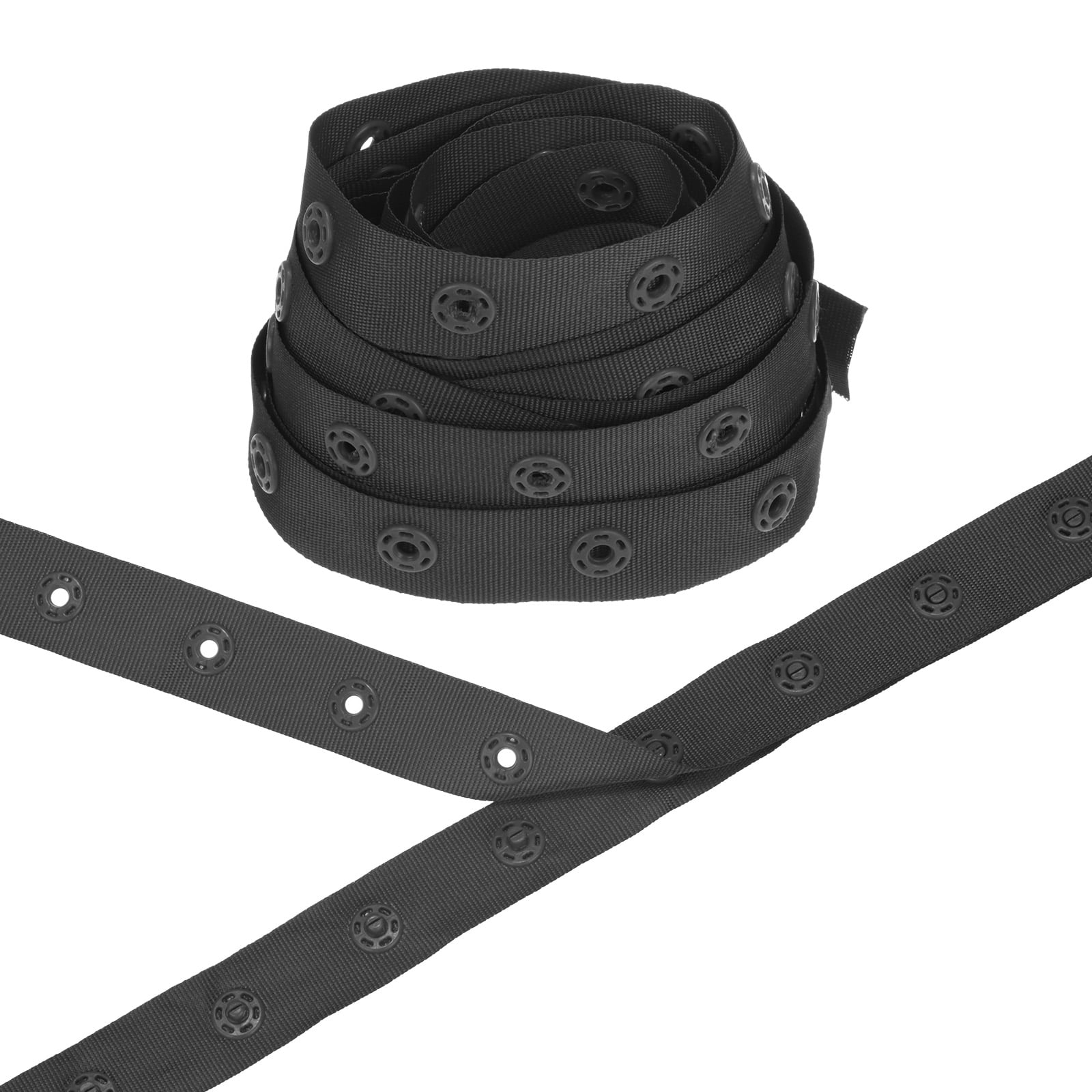 Uxcell 5 Yards Plastic Snap Buttons, Polyester Tape Hook & Eye Zipper ...