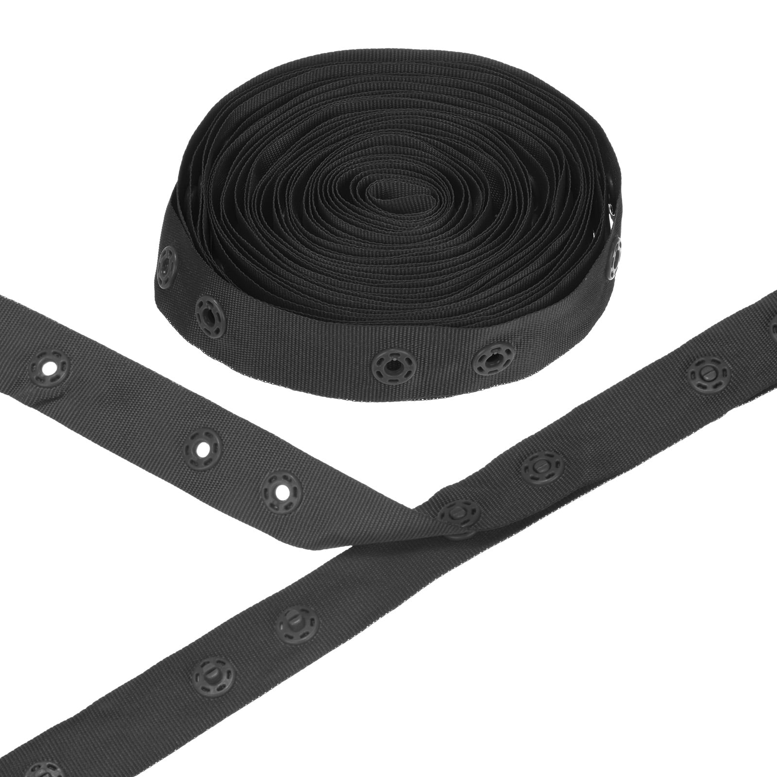 Uxcell 5 Yards Plastic Snap Buttons, Polyester Tape Hook & Eye Zipper ...