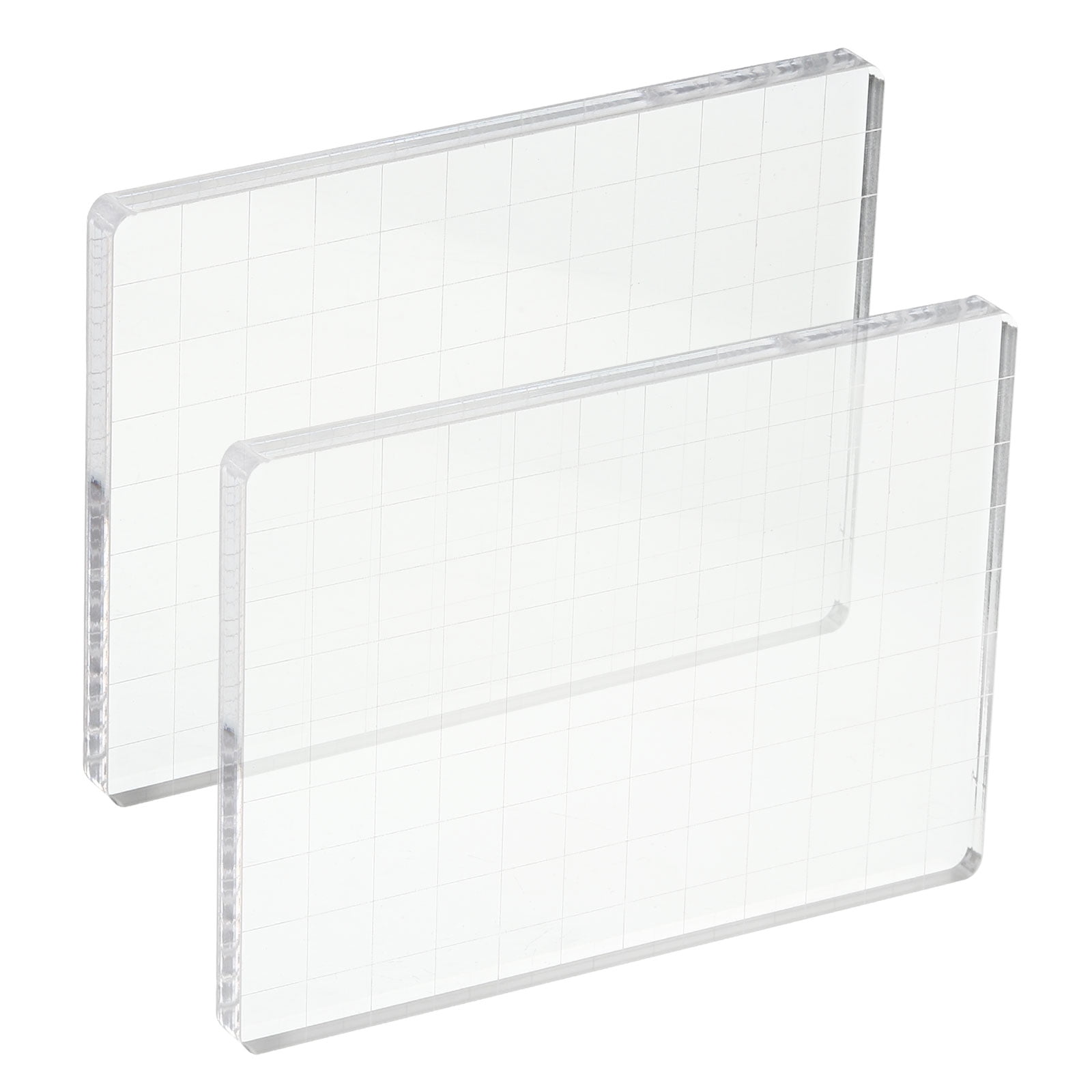 Uxcell 5" x 3.5" Acrylic Stamp Block Clear Stamping Block with Grid ...