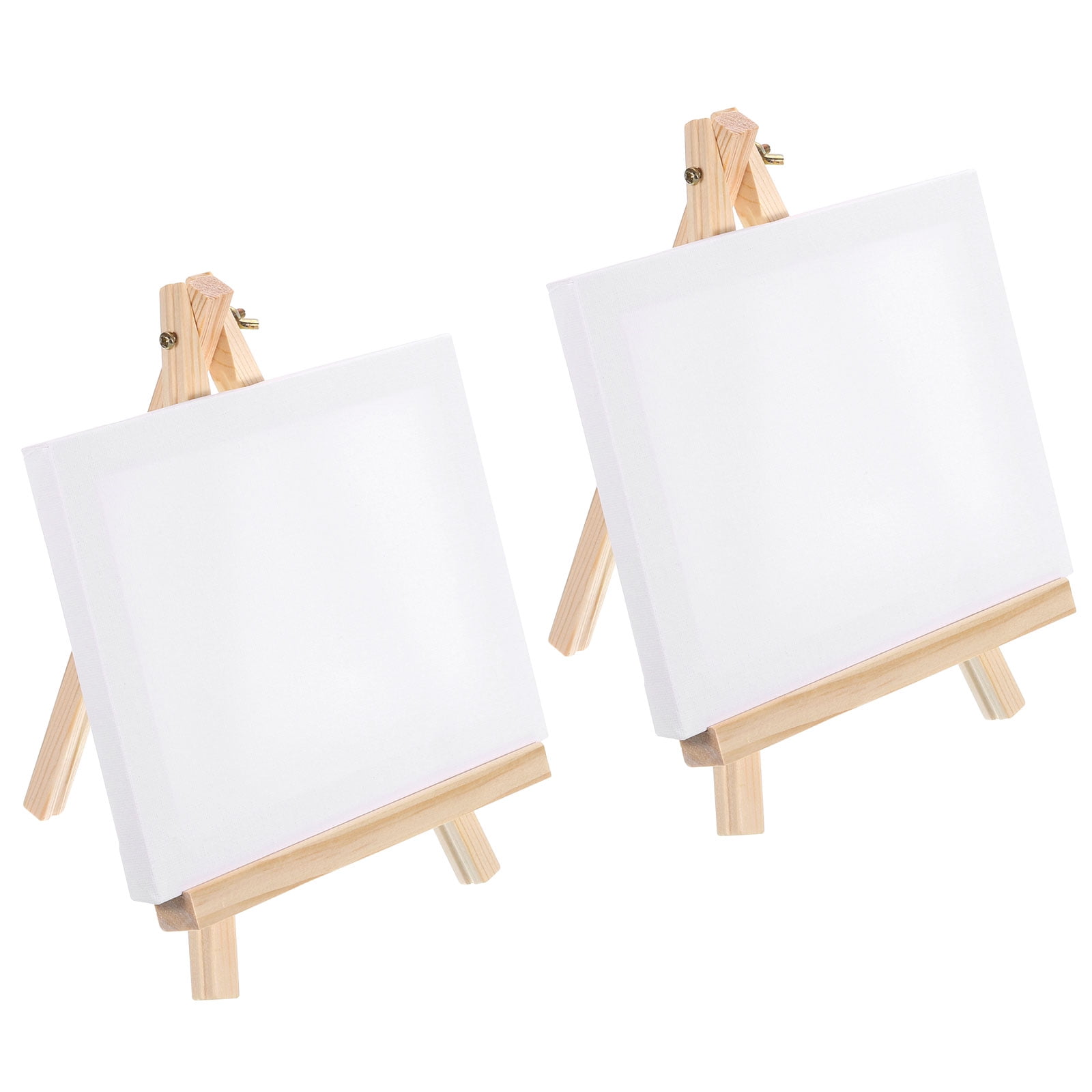 Uxcell 5"x7" Canvas Easel Set Mini Stretched Display Canvas Panel ...