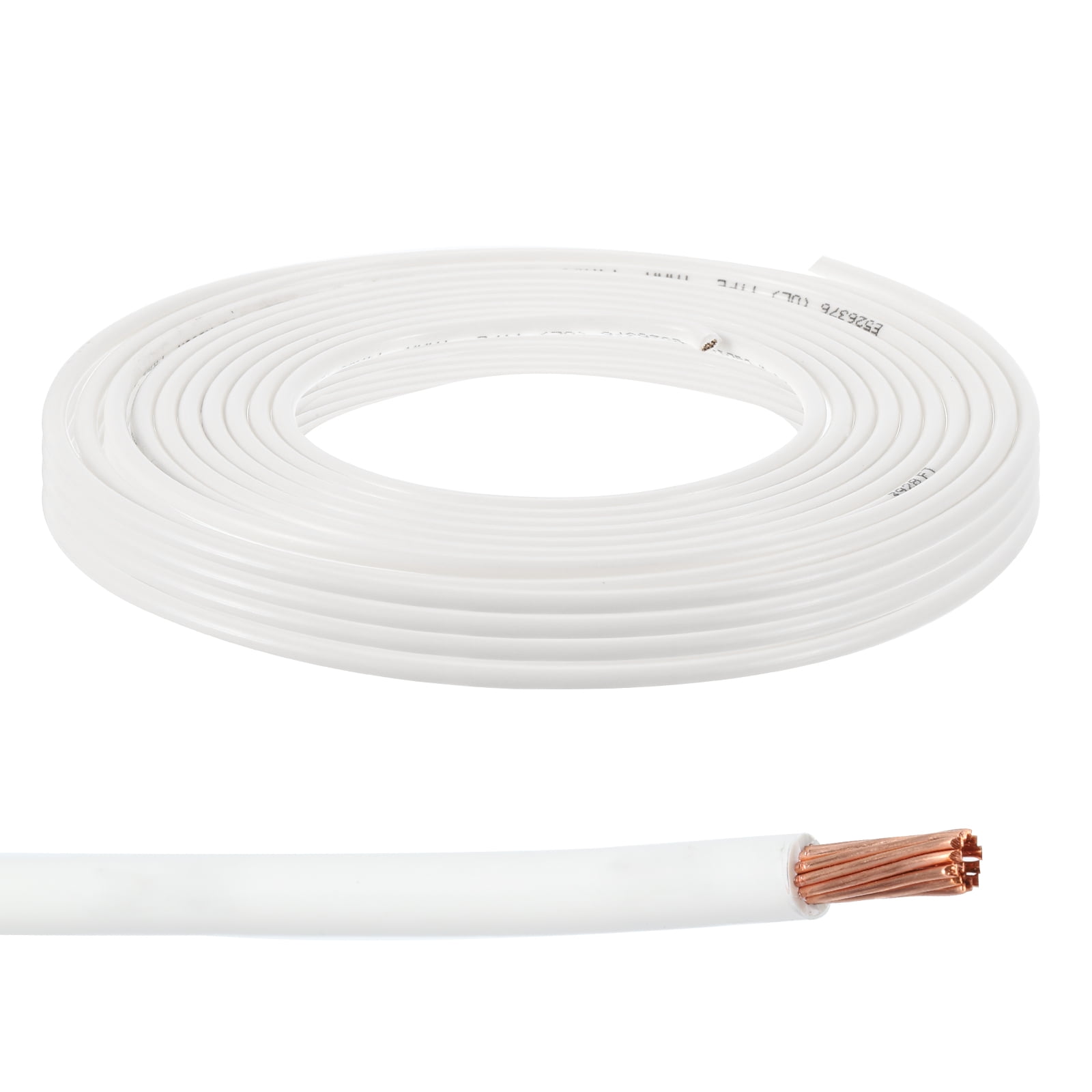 Uxcell 50 Feet 14 AWG Gauge THHN Stranded White Copper Building Wire ...