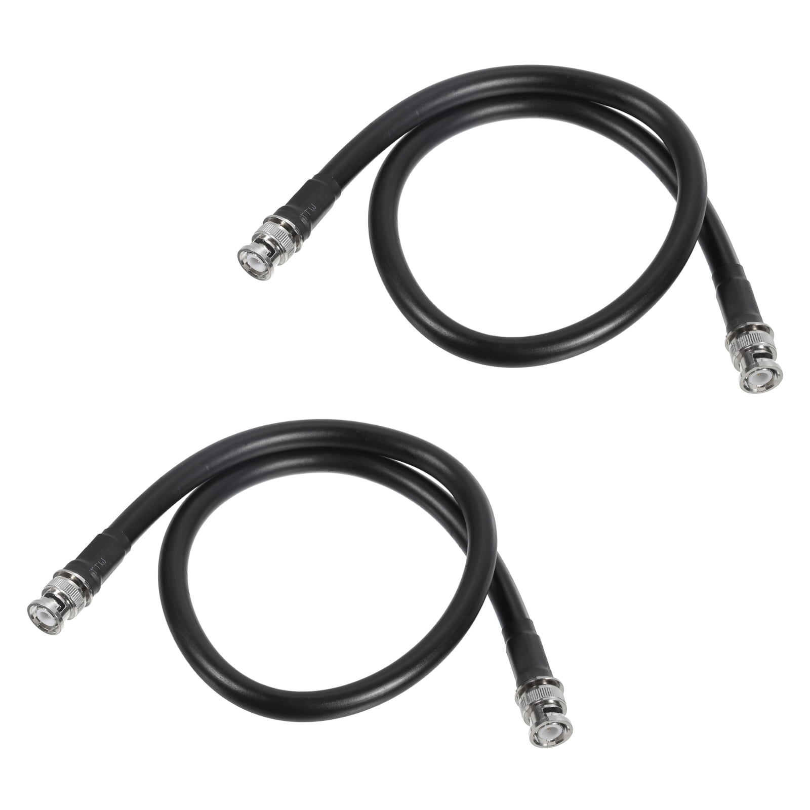 Uxcell 50 Ohm BNC Male to BNC Male Coaxial Cable 2Pcs RG8 2ft 10mm Low Loss Analyzer, Antenna ...