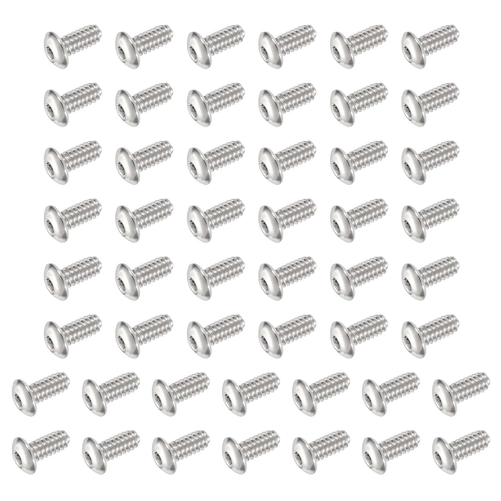 Uxcell 50 PCS #4-40 UNF x 1/4 Inch Button Head Socket Cap Screw Hex ...