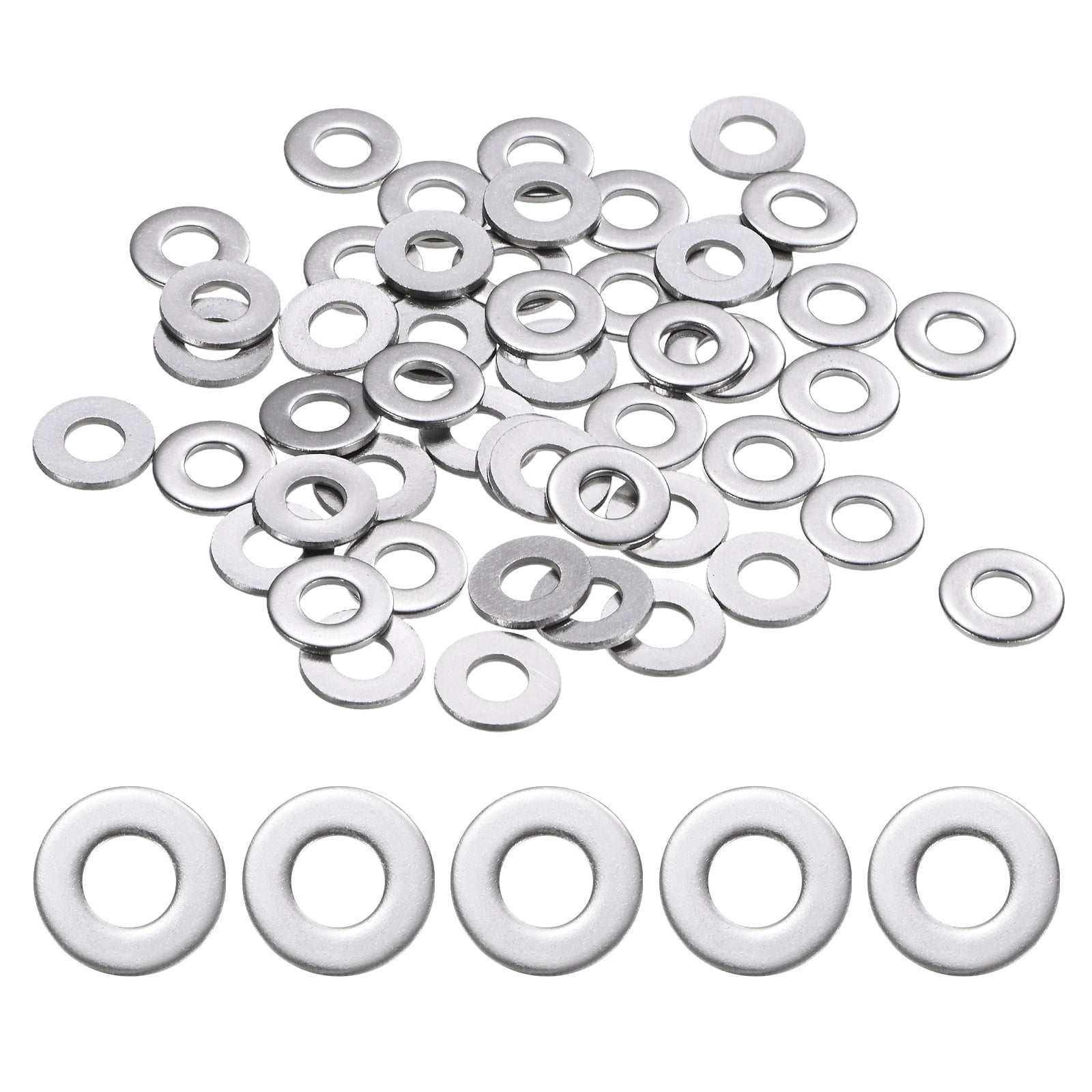 Uxcell 50-Pack 12# Flat Washers, 9/16" OD 304 Stainless Steel Washers ...