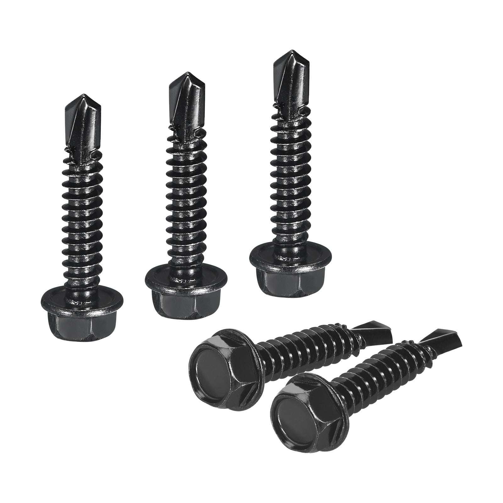 Uxcell 50 Pack #14 x 1-1/4" Self Drilling Screws, 410 Stainless Steel Self Tapping Screws for ...