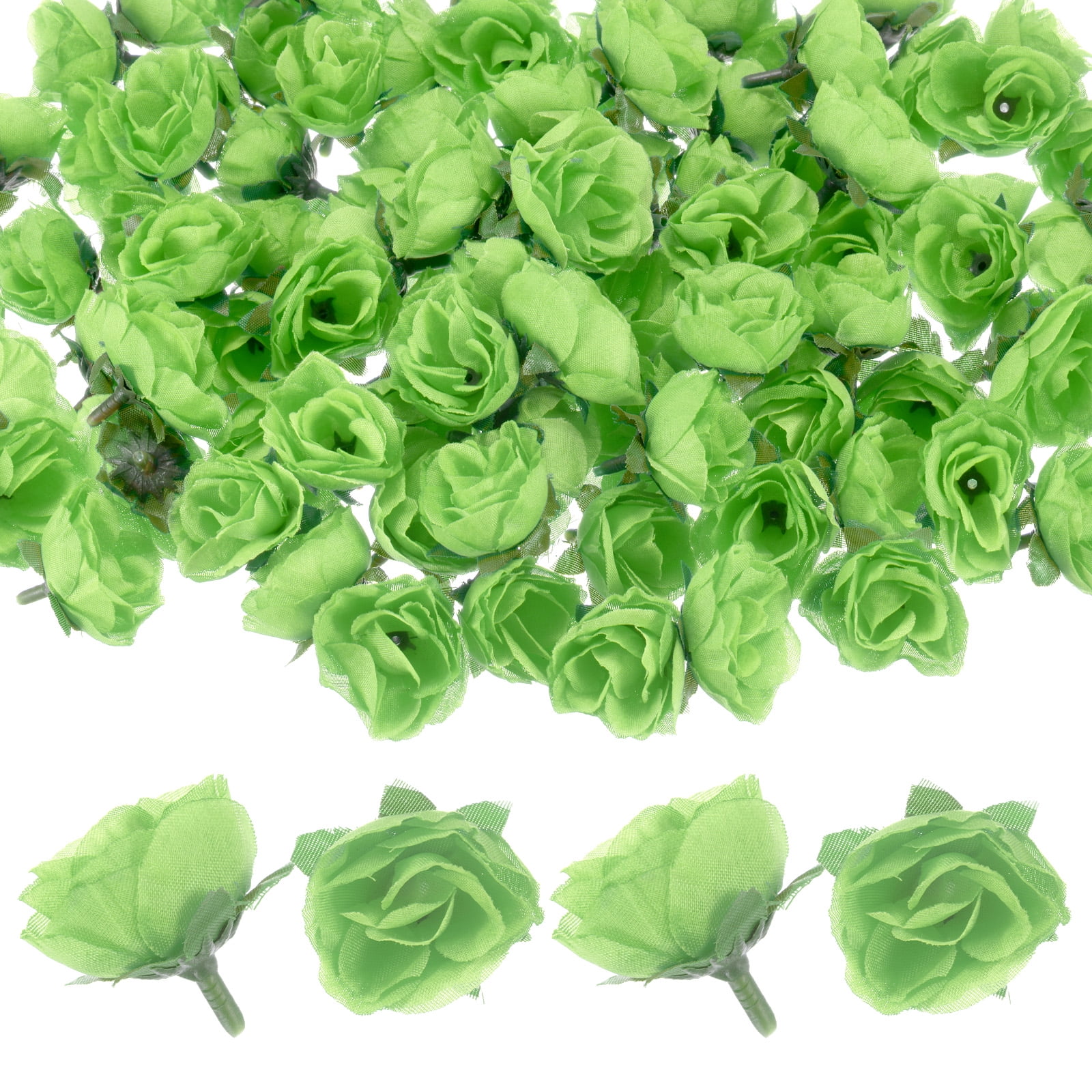Uxcell 50 Pack Artificial Roses Heads 1.2'' Small Silk Faux Rose Head ...