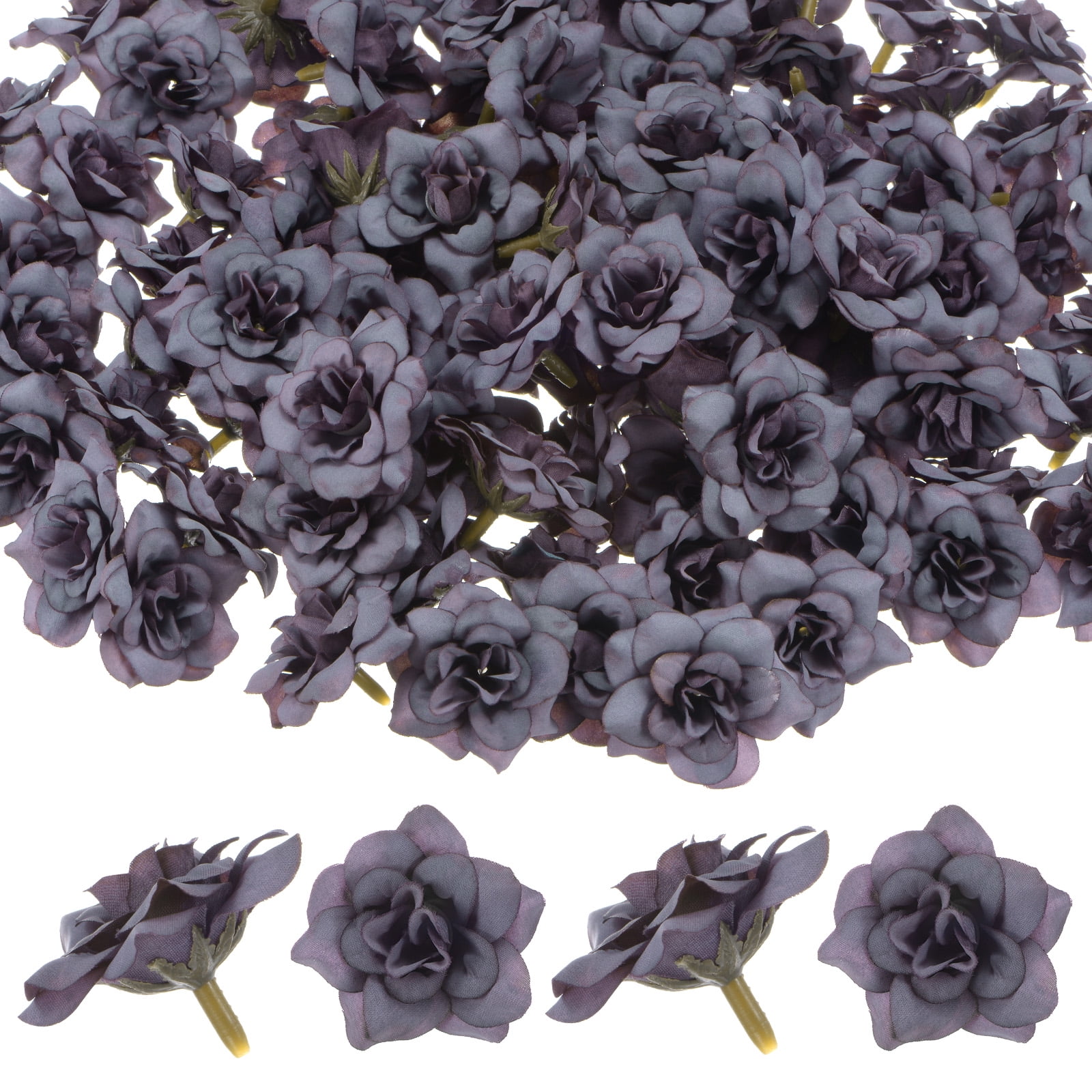 Uxcell 50-Pack Artificial Roses Heads, Silk Faux Rose Head for Wedding ...