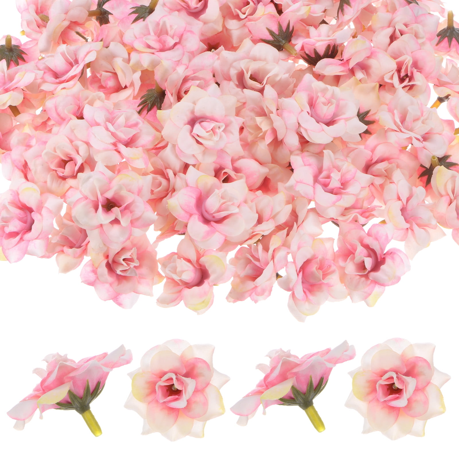 Uxcell 50-Pack Artificial Roses Heads, Silk Faux Rose Head for Wedding ...