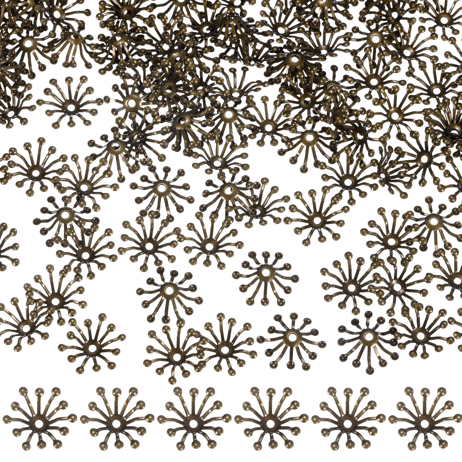 Uxcell 50-Pack Bead End Caps Flower Stamen, 13mm x 3.5mm Flower Spacer ...