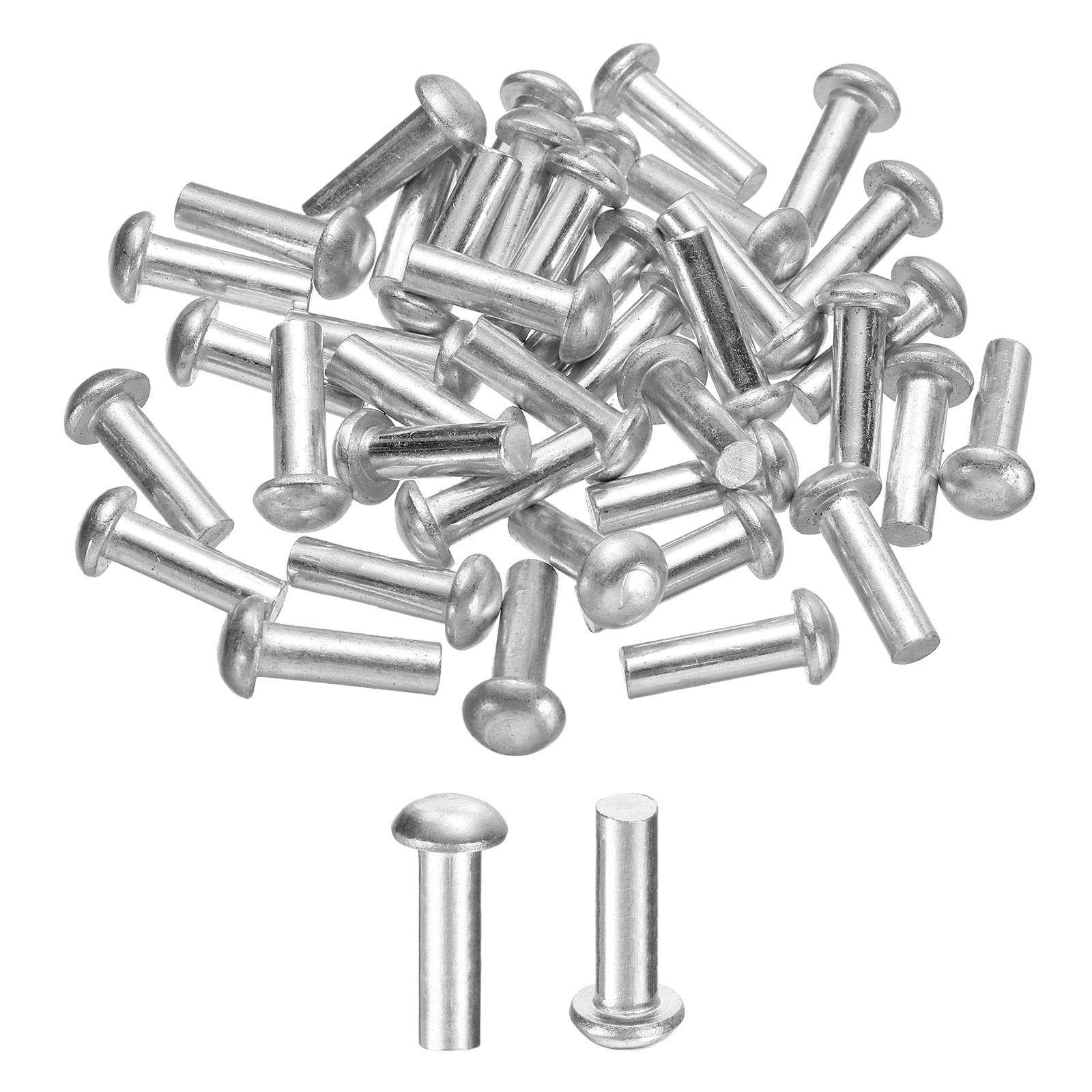 Uxcell 50 Pack Brazier Head Solid Aluminum Rivets, M5 Dia x 16mm Length ...