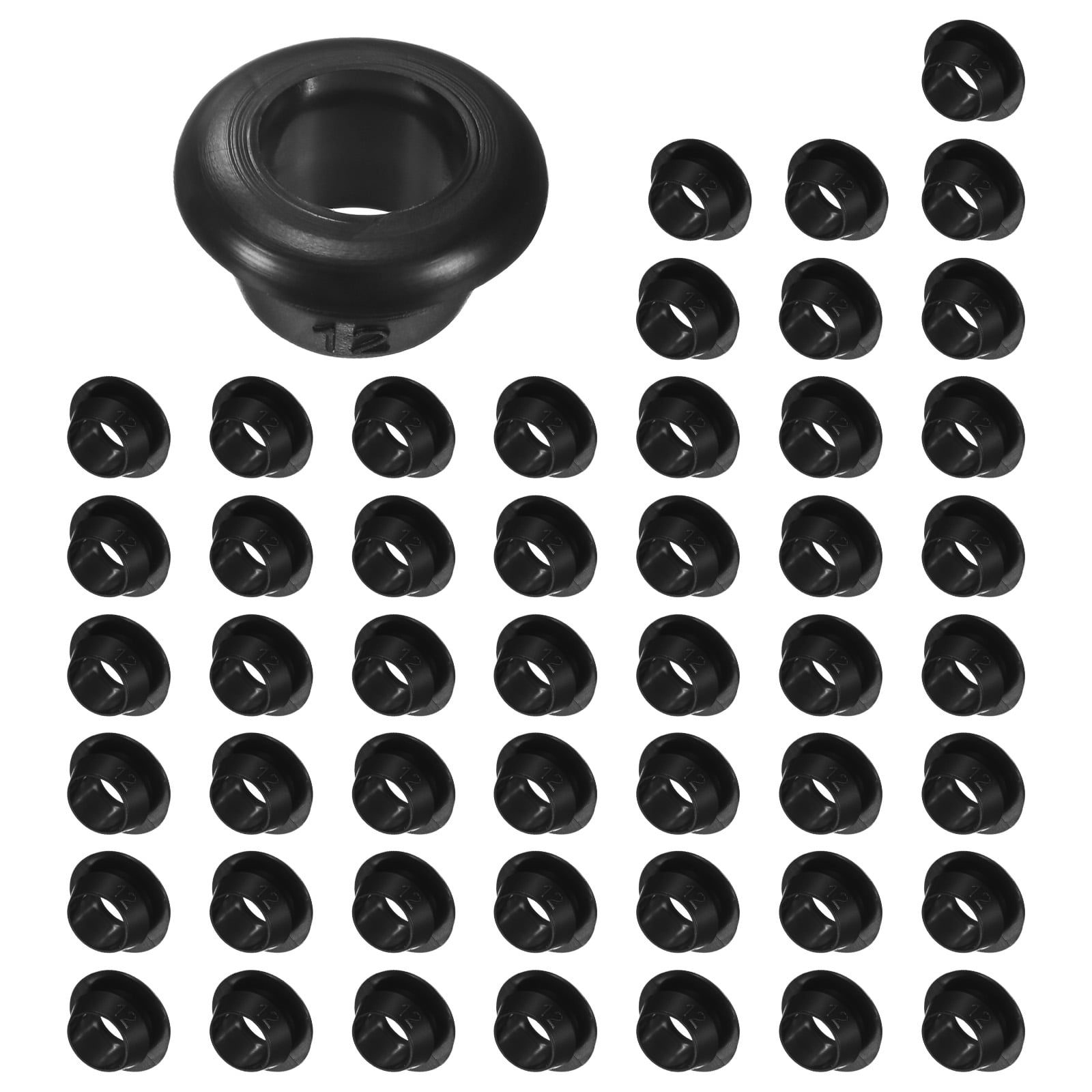 Uxcell 50-Pack Cable Railing Rubber Grommets, 12mm Drill Hole 10mm ID ...