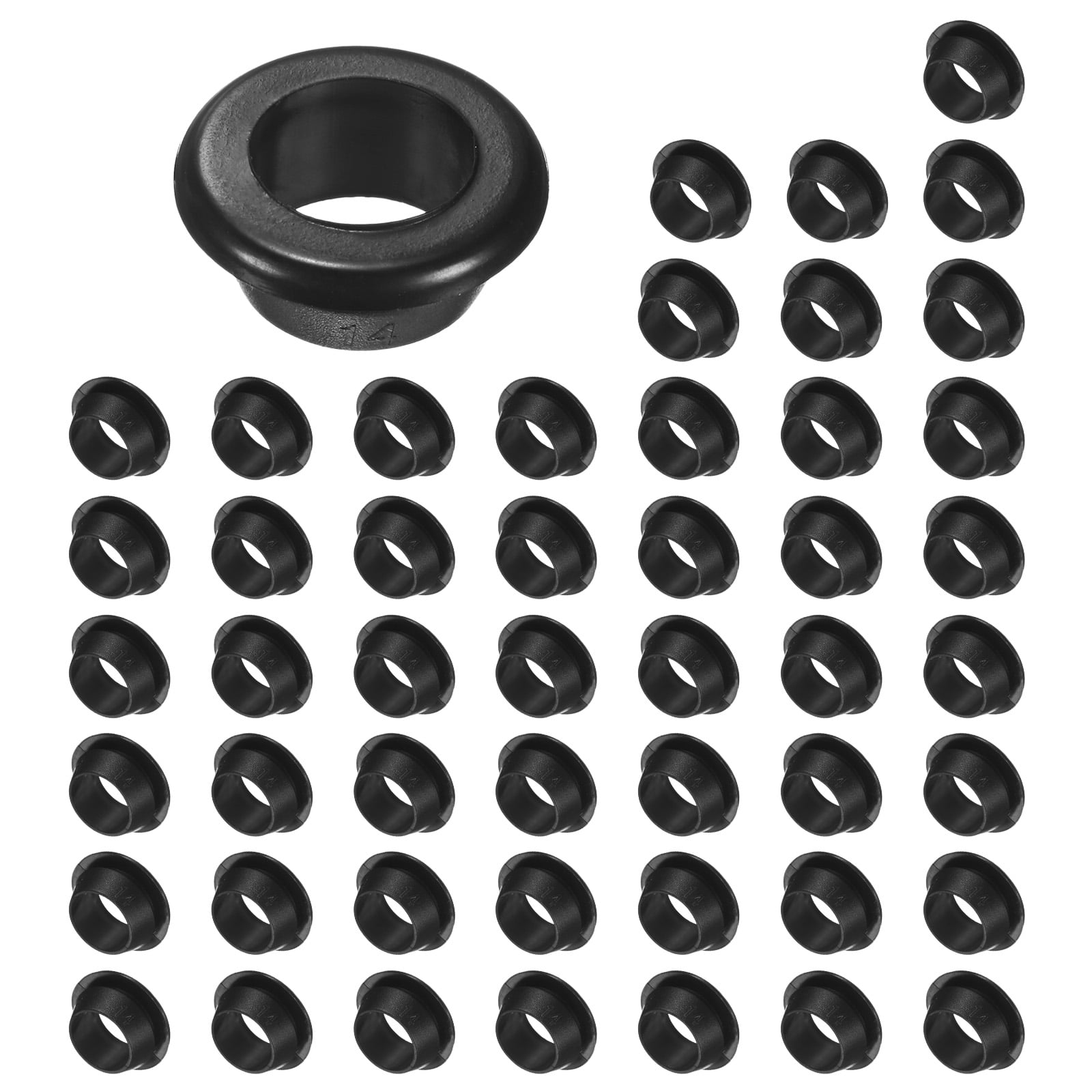 Uxcell 50-Pack Cable Railing Rubber Grommets, 14mm Drill Hole 12mm ID ...
